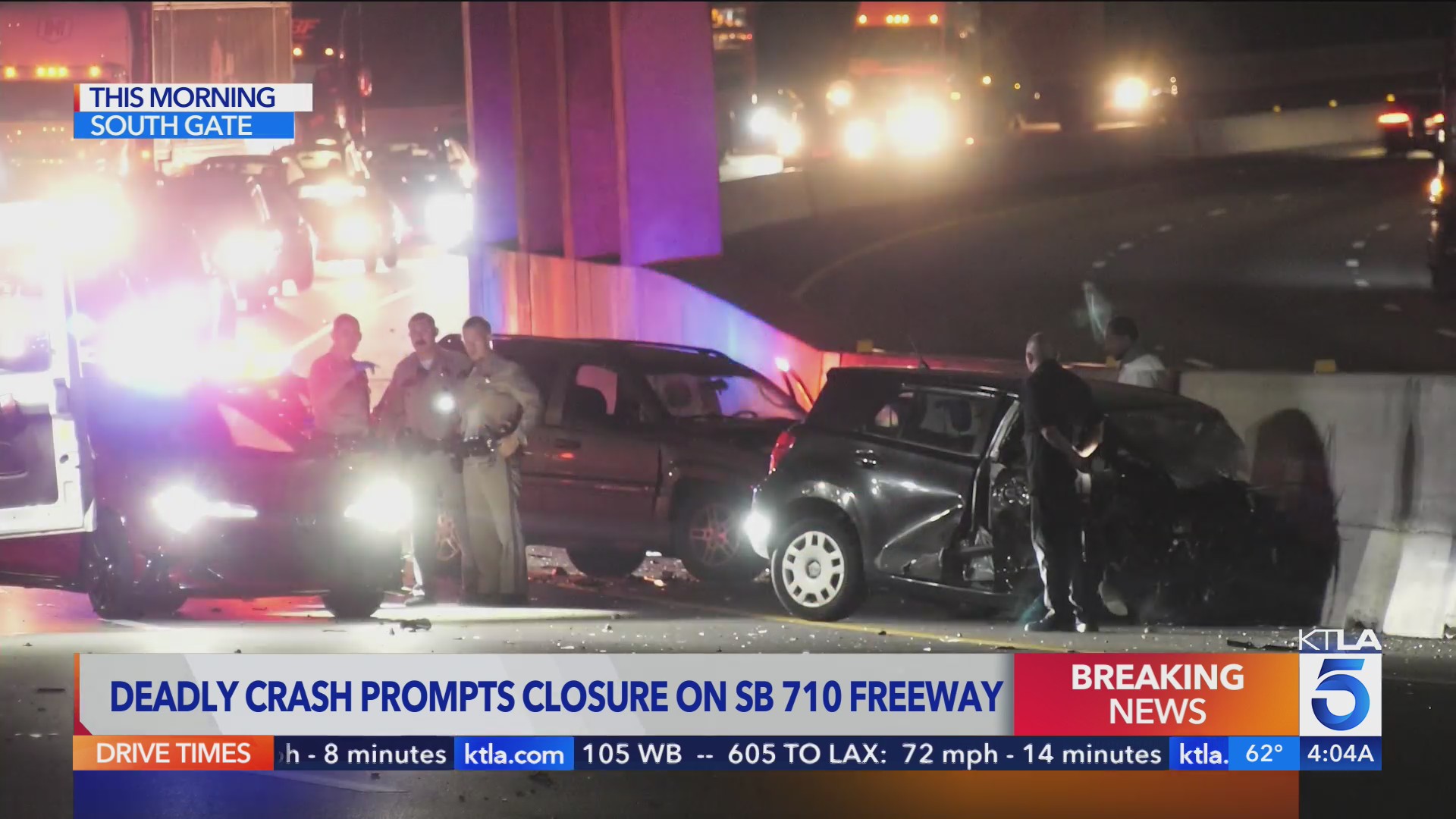 Deadly crash prompts closure on SB 710 Freeway through South Gate – KTLA