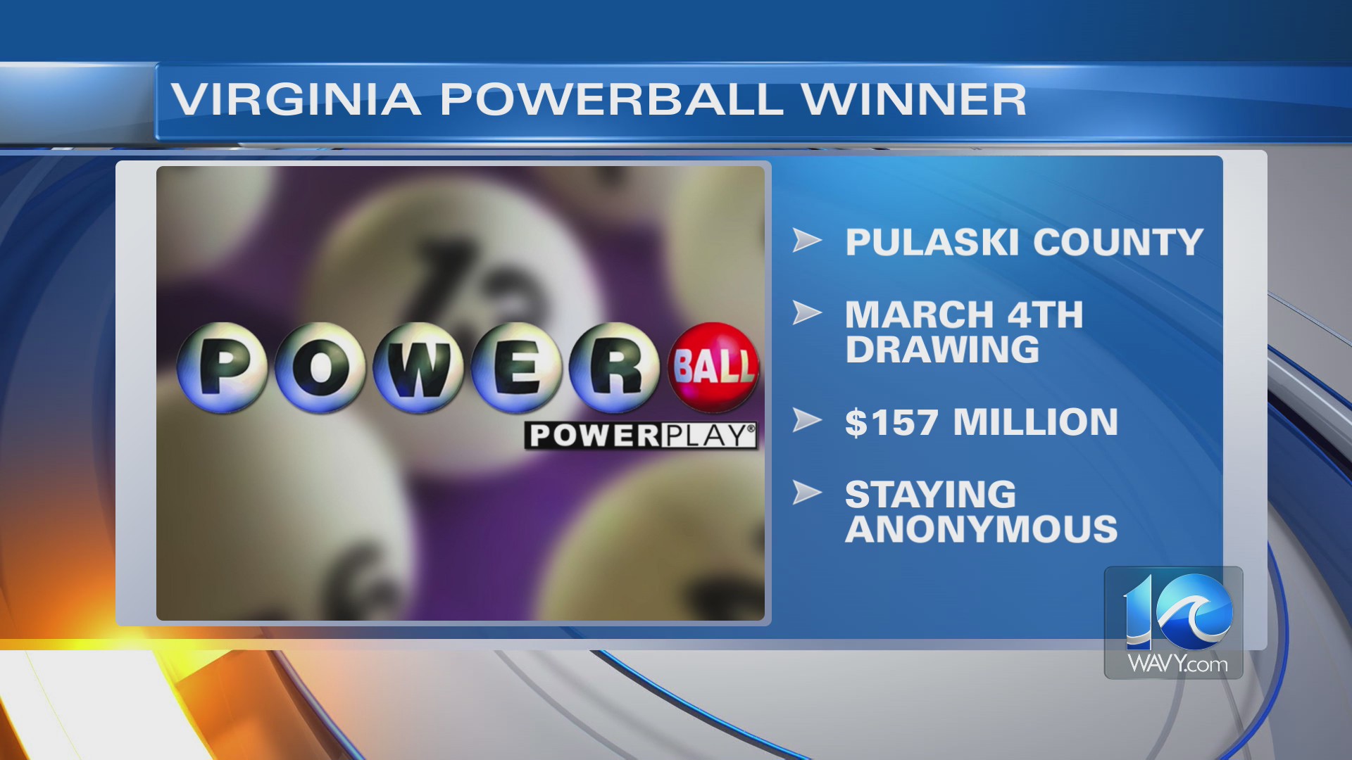 2nd largest Powerball ever claimed in Pulaski Co. – WAVY.com