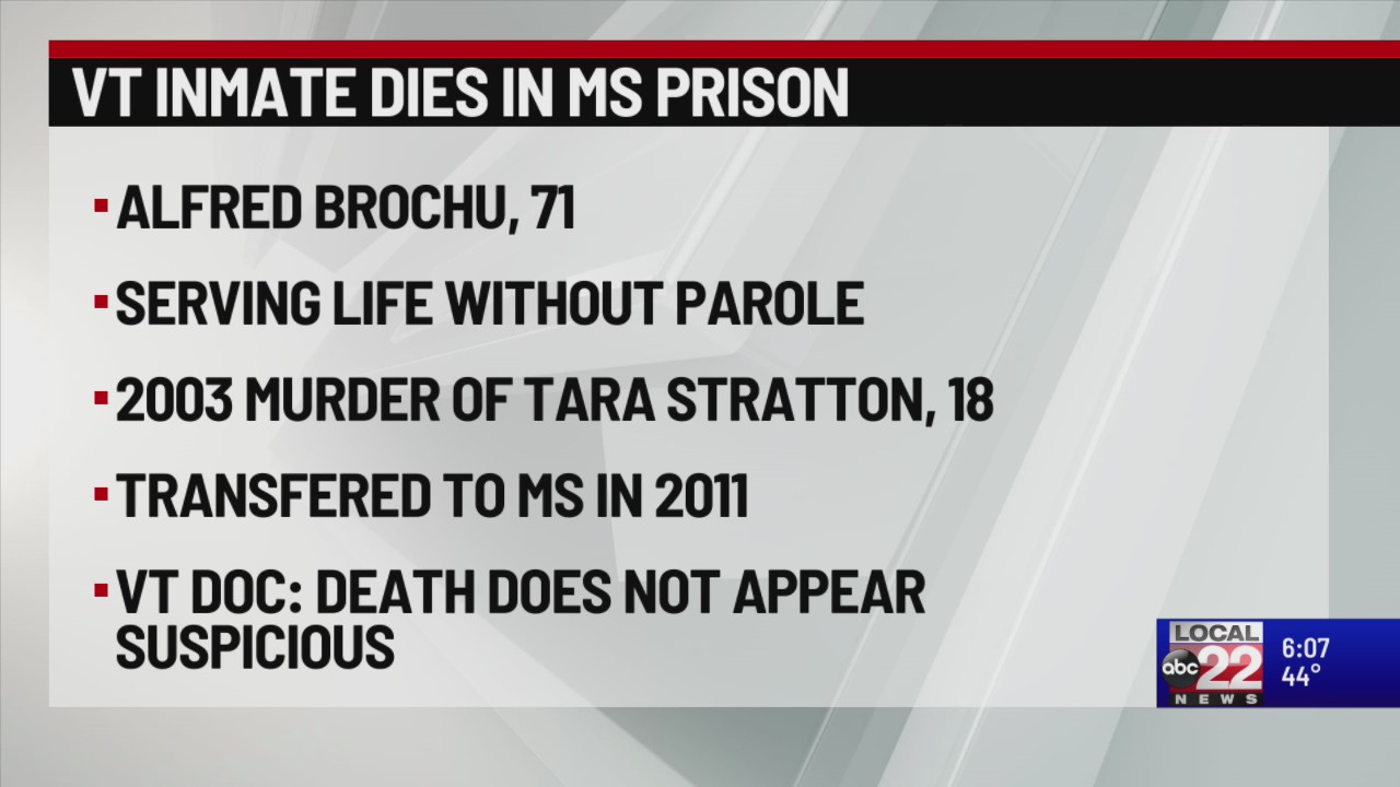 Vermont man serving life without parole prison sentence dies – ABC22 ...