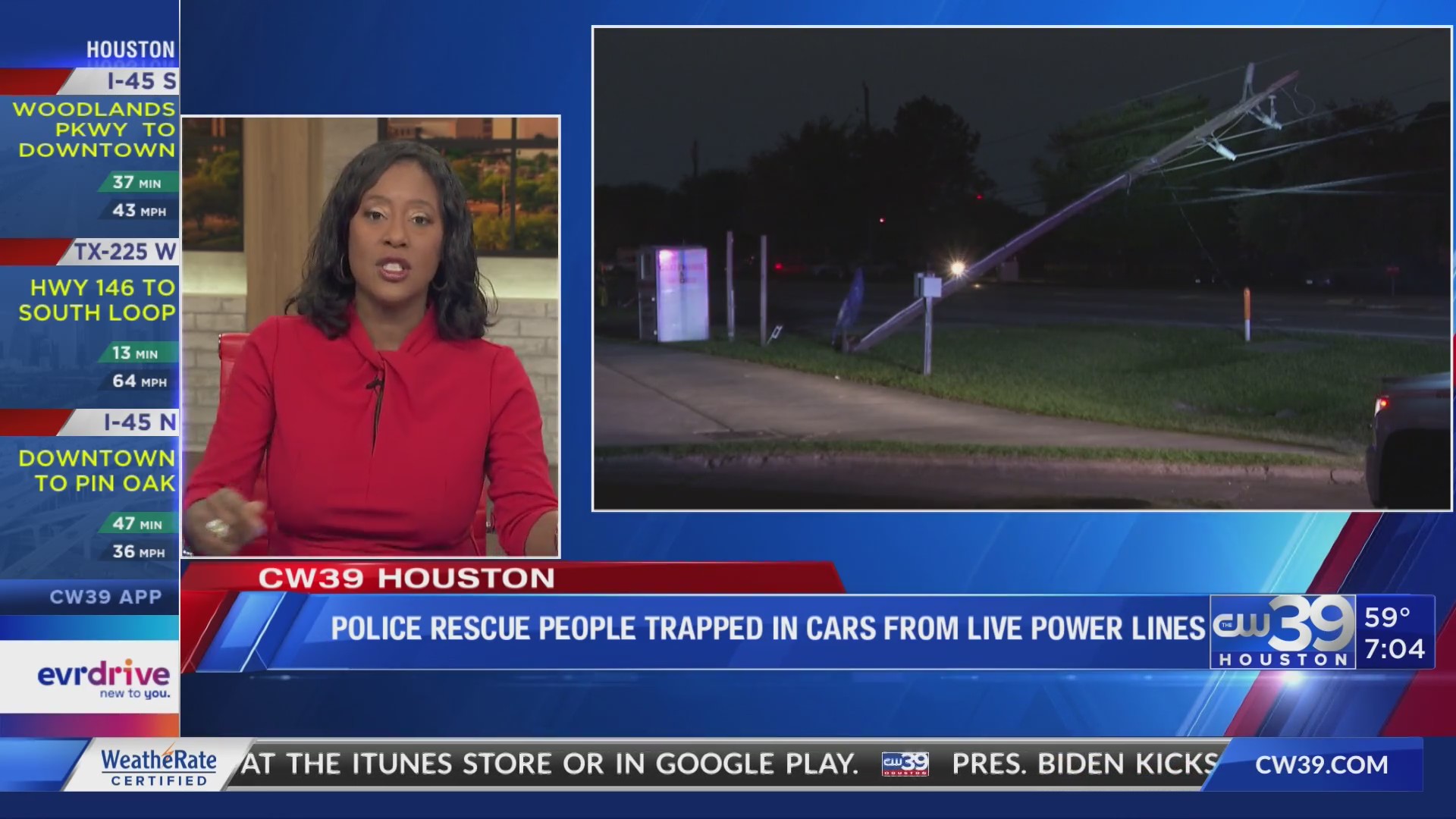 Police rescue people trapped in cars from live power lines in northwest ...
