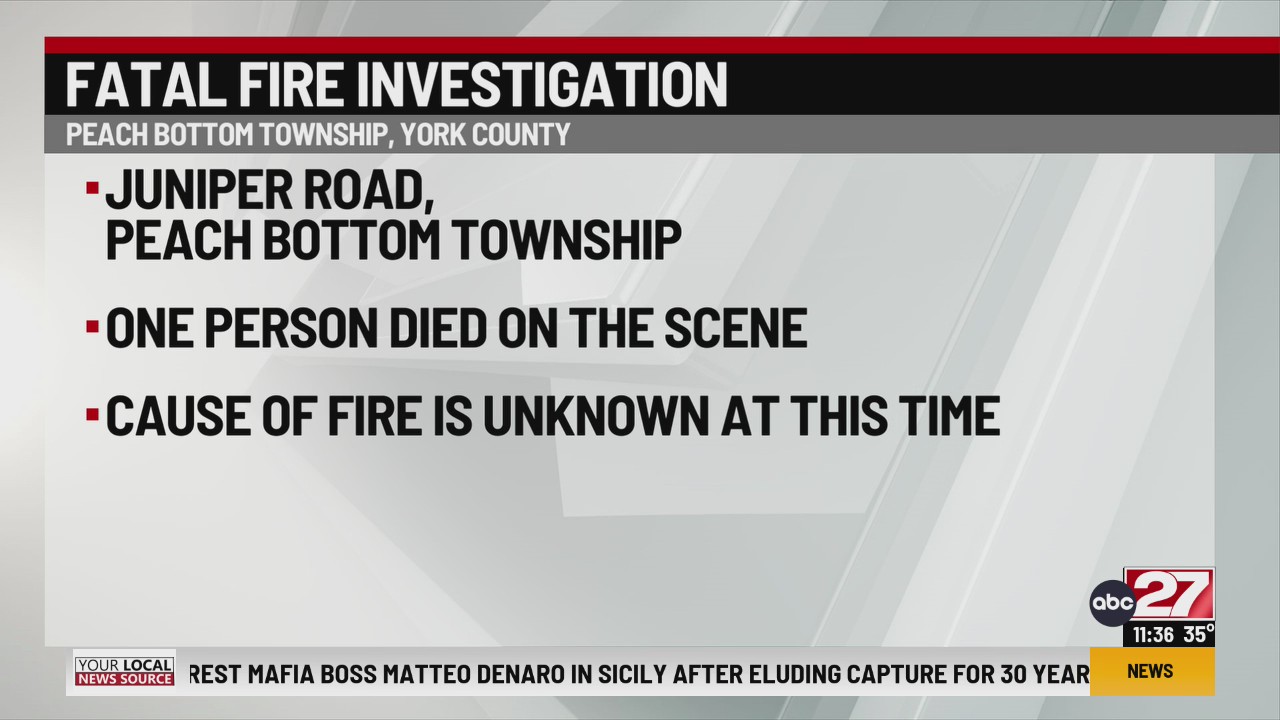 Coroner called to Peach Bottom Township, York County fire – ABC27