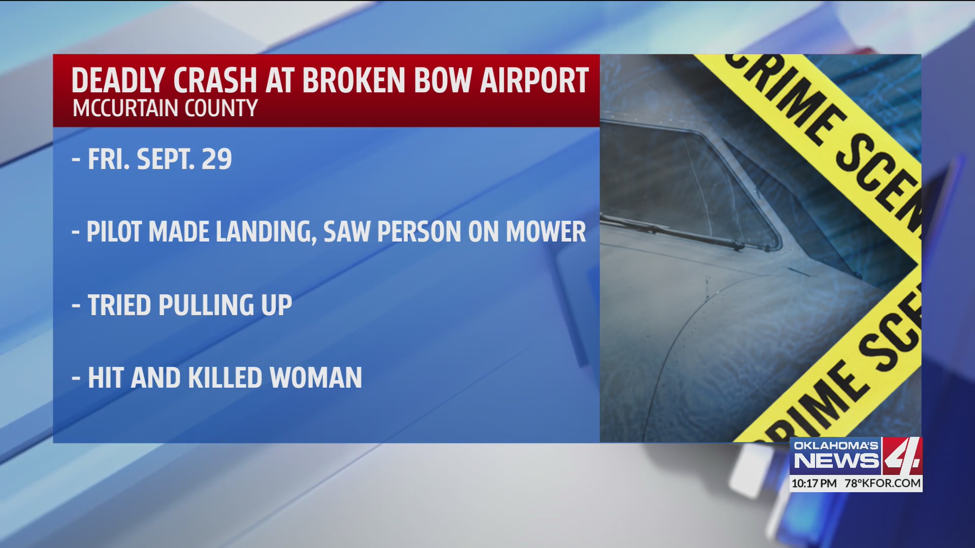 Deadly crash at Broken Bow Airport – KFOR.com Oklahoma City