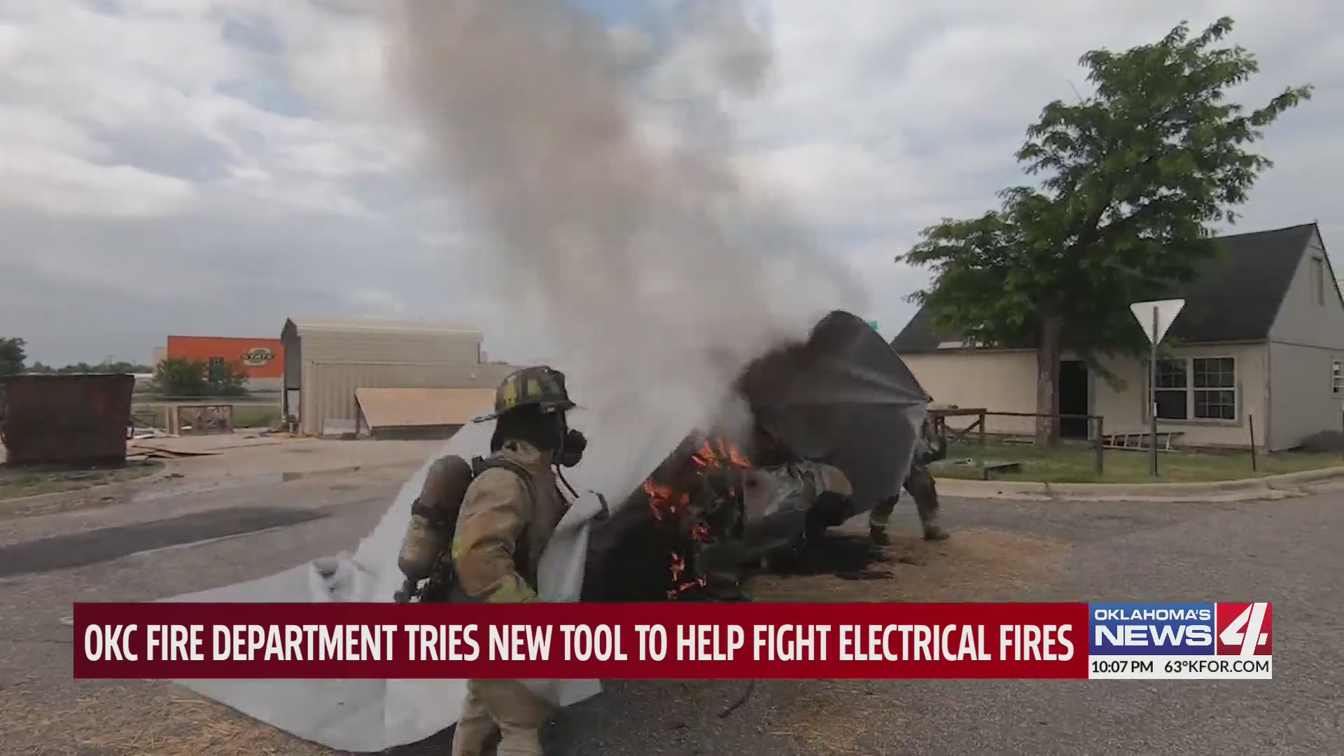 OKC Firefighters testing blankets to combat electric car fires – KFOR ...