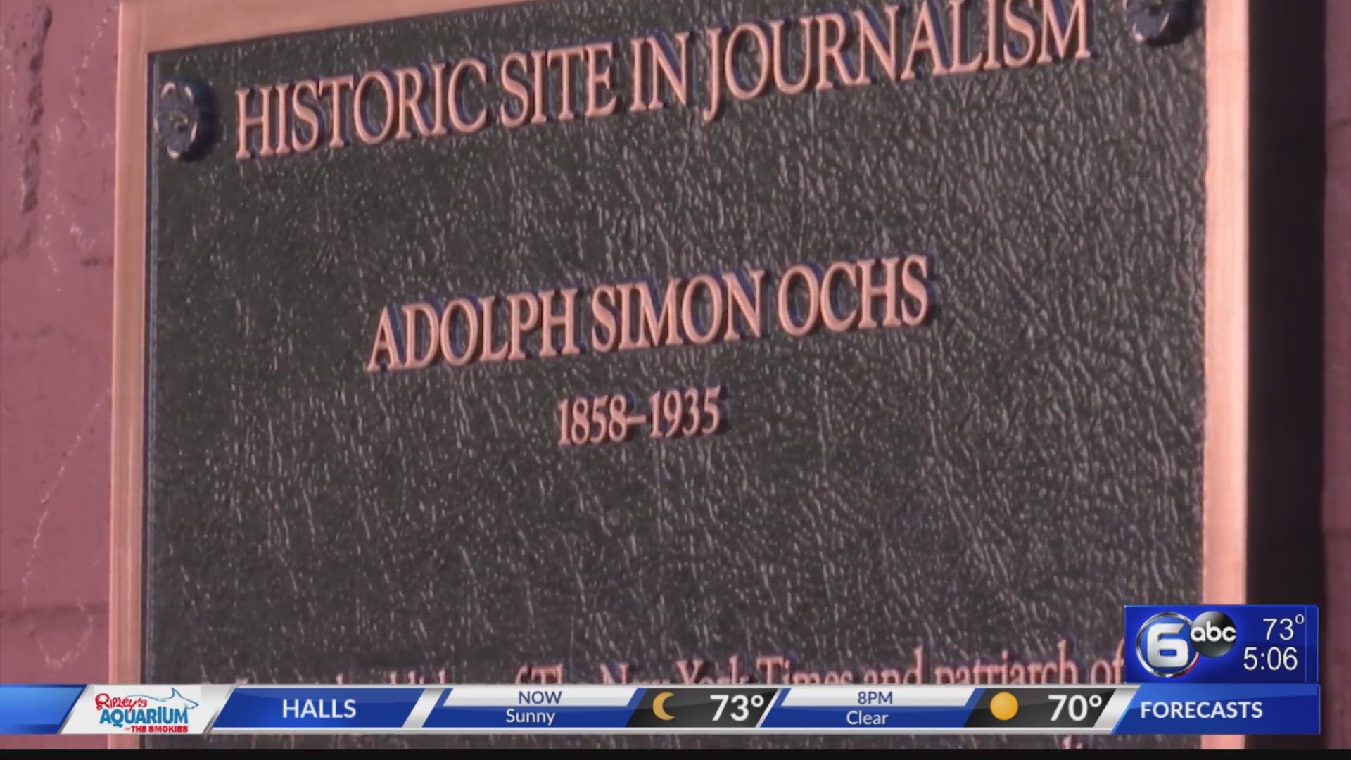Plaque honoring journalism history unveiled in Knoxville – WATE 6 On ...