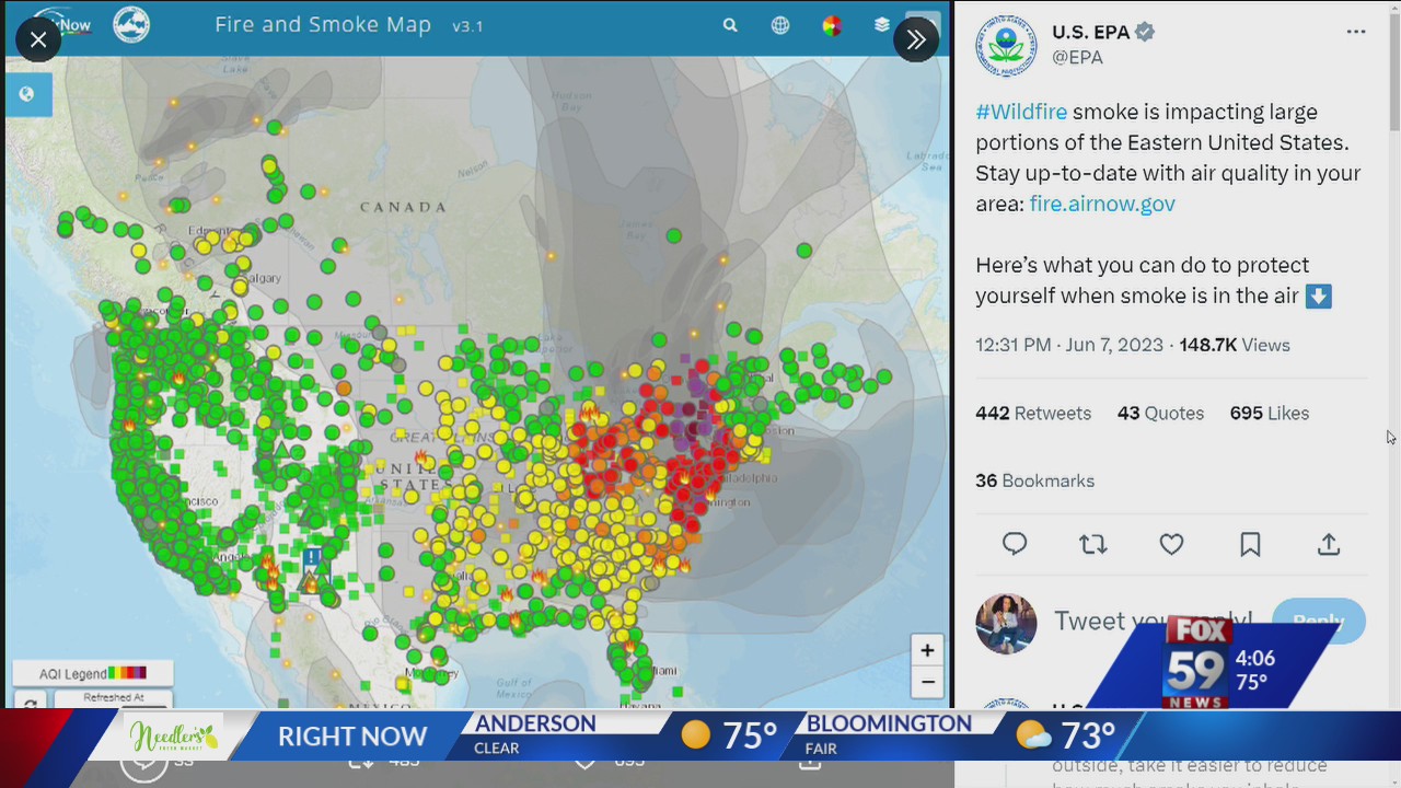 Air Quality Action Days issued throughout Indiana due to Canadian ...