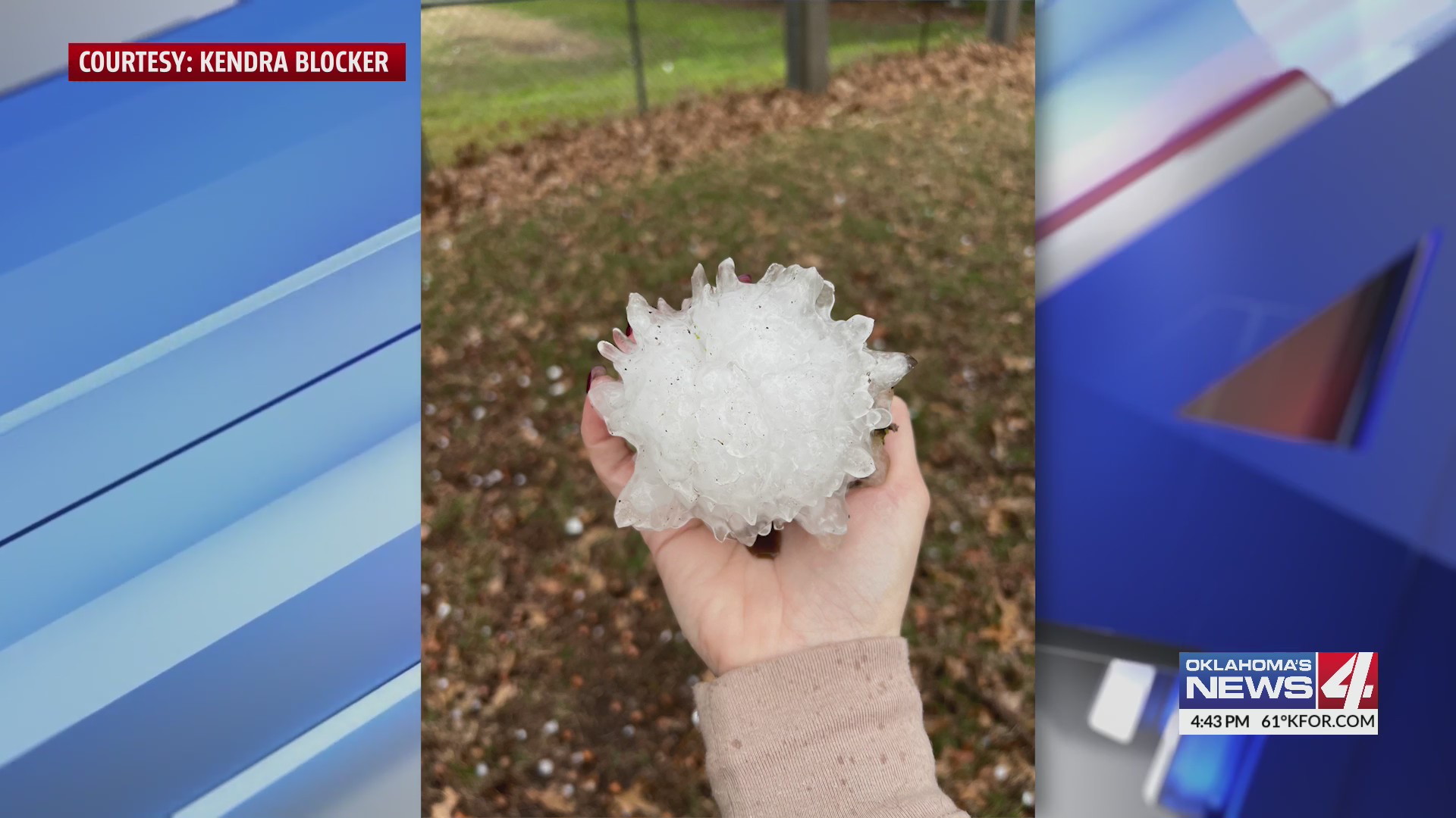 Giant, spiky hail in Ada – KFOR.com Oklahoma City