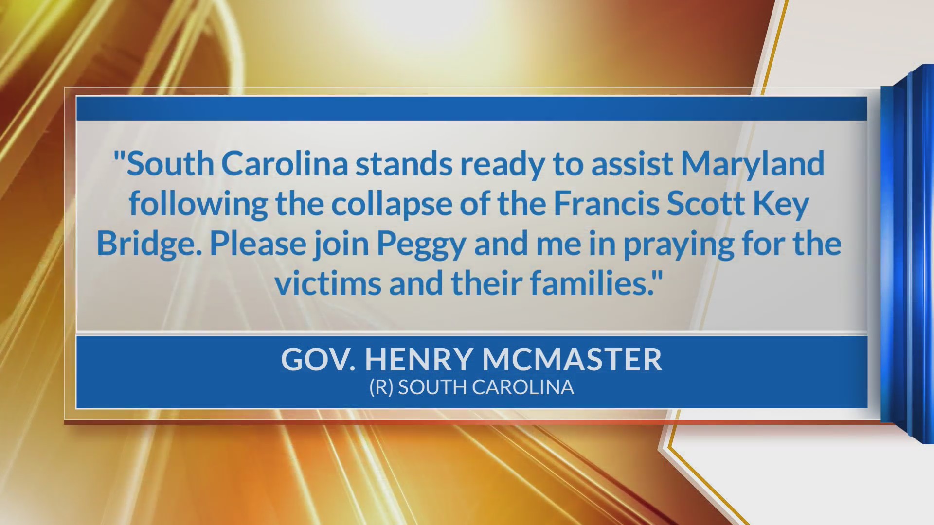 Gov. Master: SC ready to assist after Baltimore bridge collapse – WCBD News 2