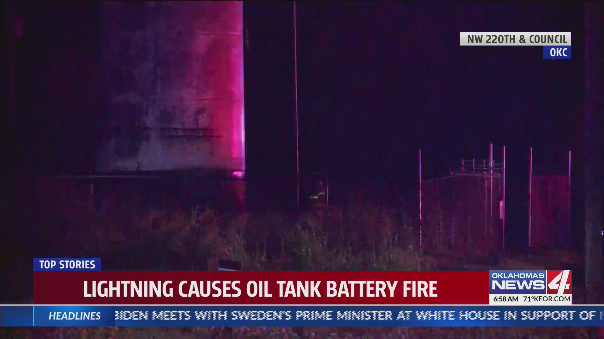 Lightning causes oil tank battery – KFOR.com Oklahoma City