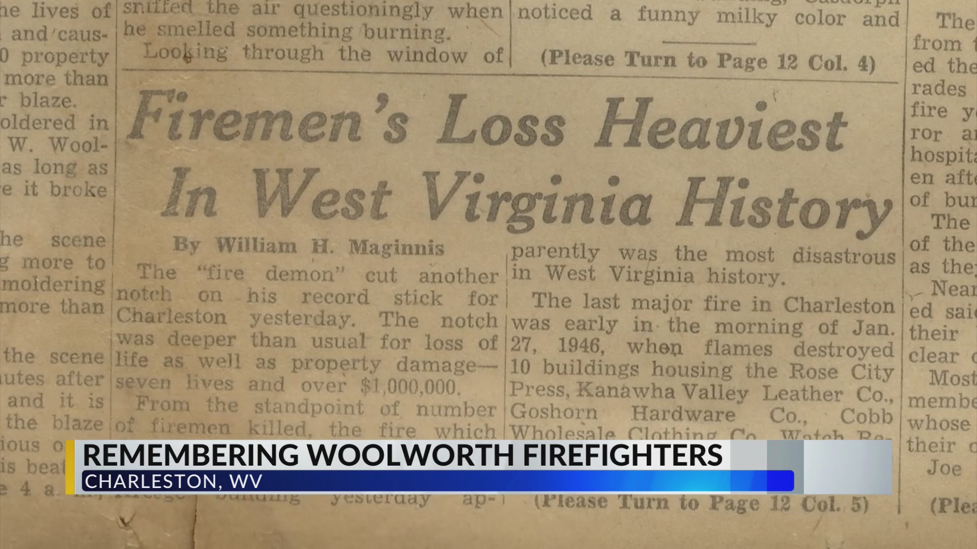 Honoring seven firemen who died during Woolworth Building fire – WOWK ...