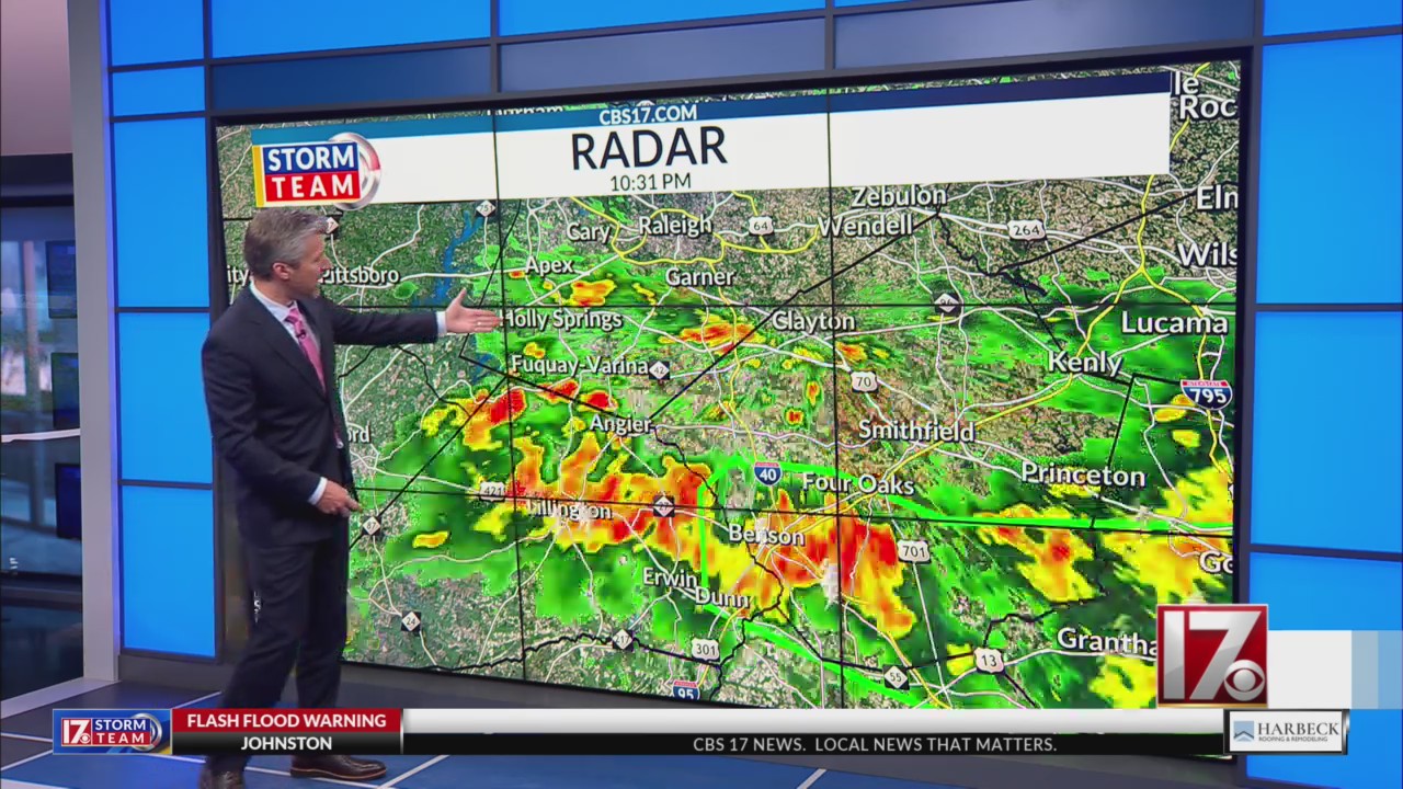 Central NC flash flood warning in affect until 1:15 a.m. – CBS17.com