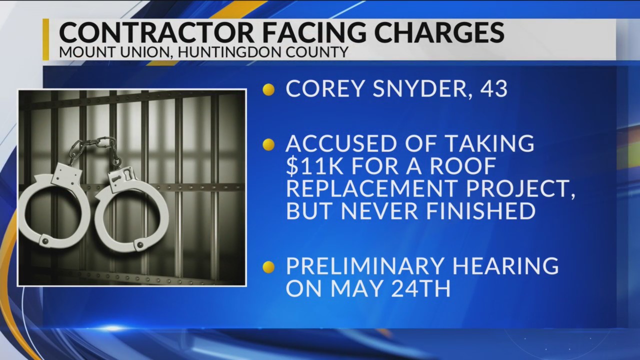 Mount Union contractor accused of taking $11K for unfinished roof ...