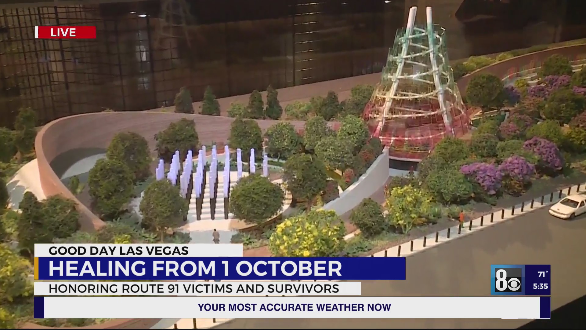 1 October memorial design, artwork on display – KLAS