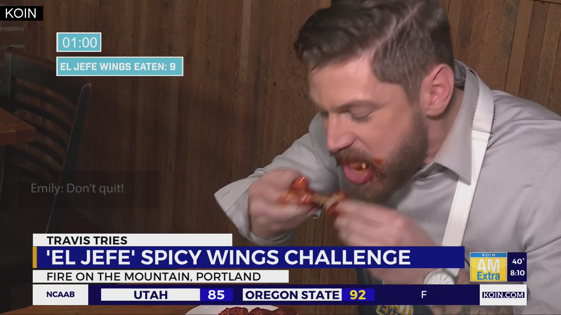 Travis Tries: The El Jefe Challenge at Fire on the Mountain – KOIN.com