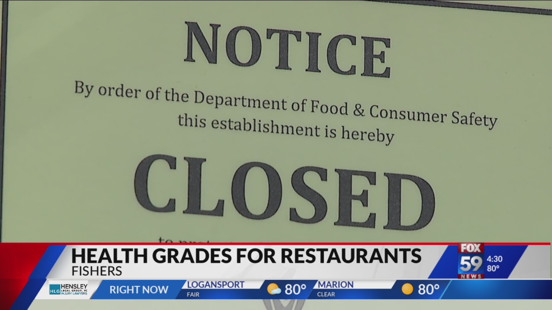 Fishers restaurants to start displaying health inspection grades in ...
