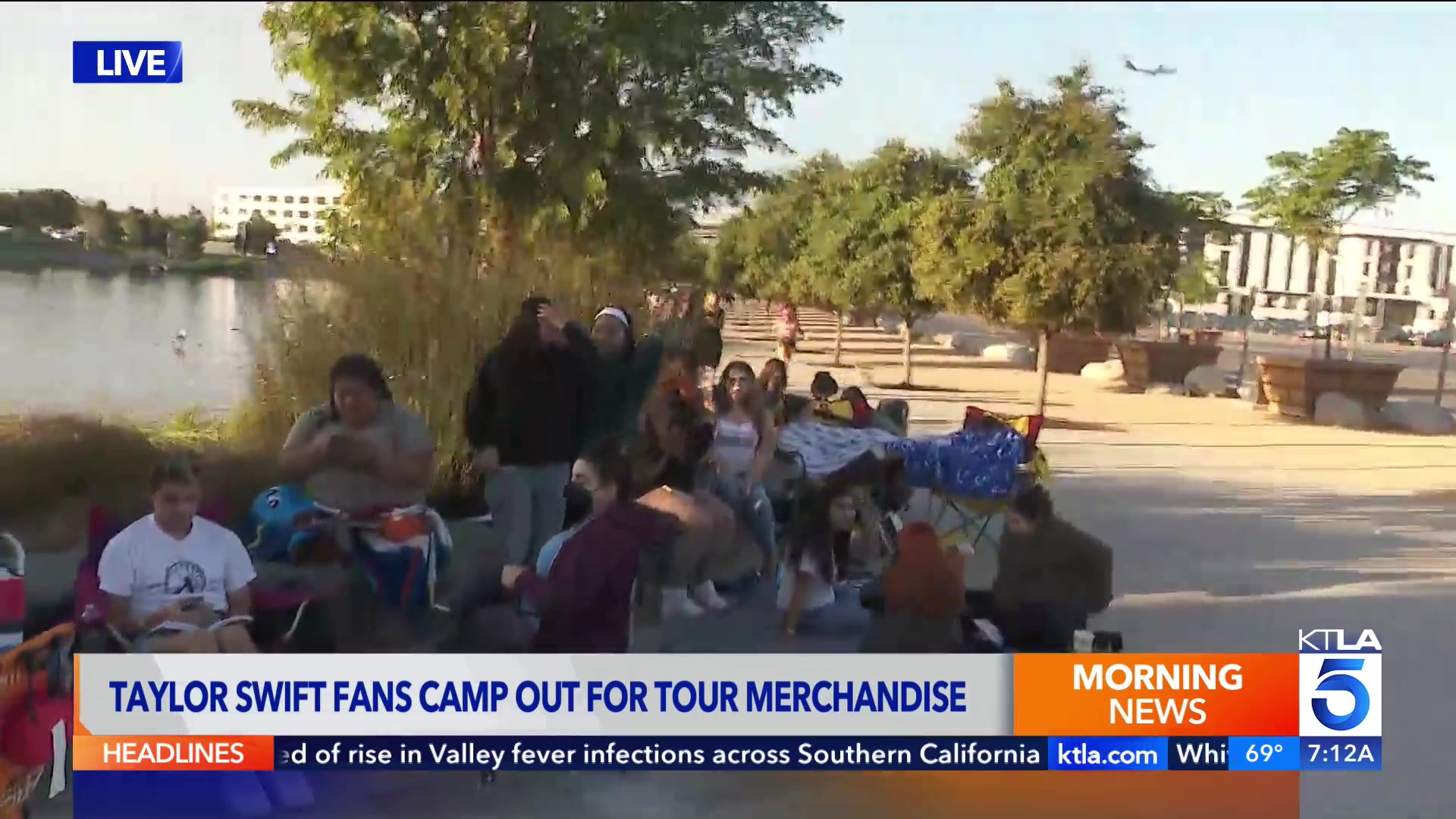 Taylor Swift fans camp out for tour merchandise at SoFi Stadium – KTLA