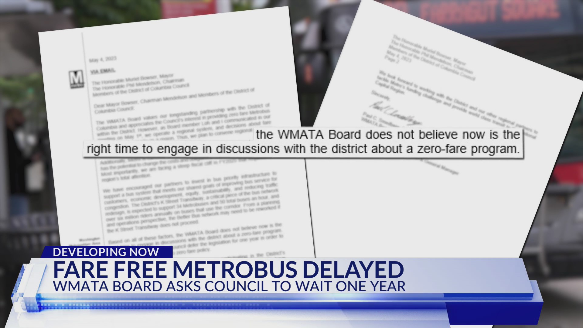 WMATA Board asks council to delay fare free Metrobus plan – DC News Now ...