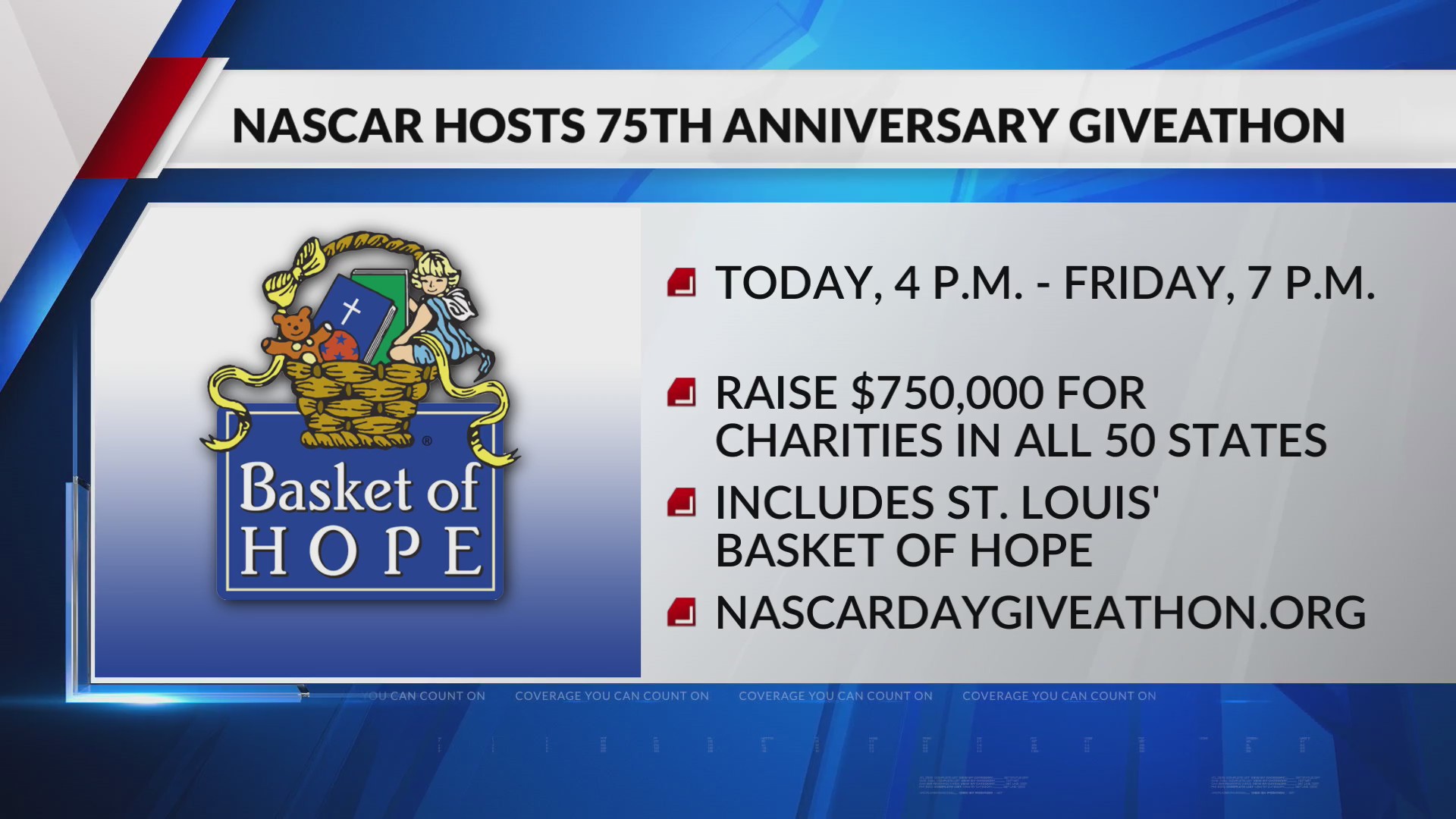 NASCAR celebrating 75th anniversary giveathon – FOX 2