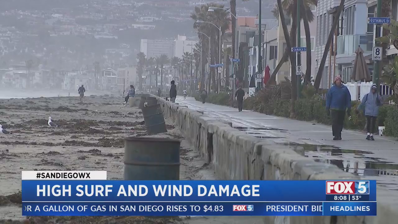 High Surf, Wind Damage Along Coast – FOX 5 San Diego & KUSI News