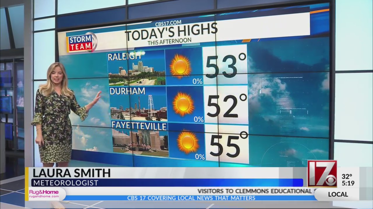 Dry, mild weather before weekend showers move in – CBS17.com