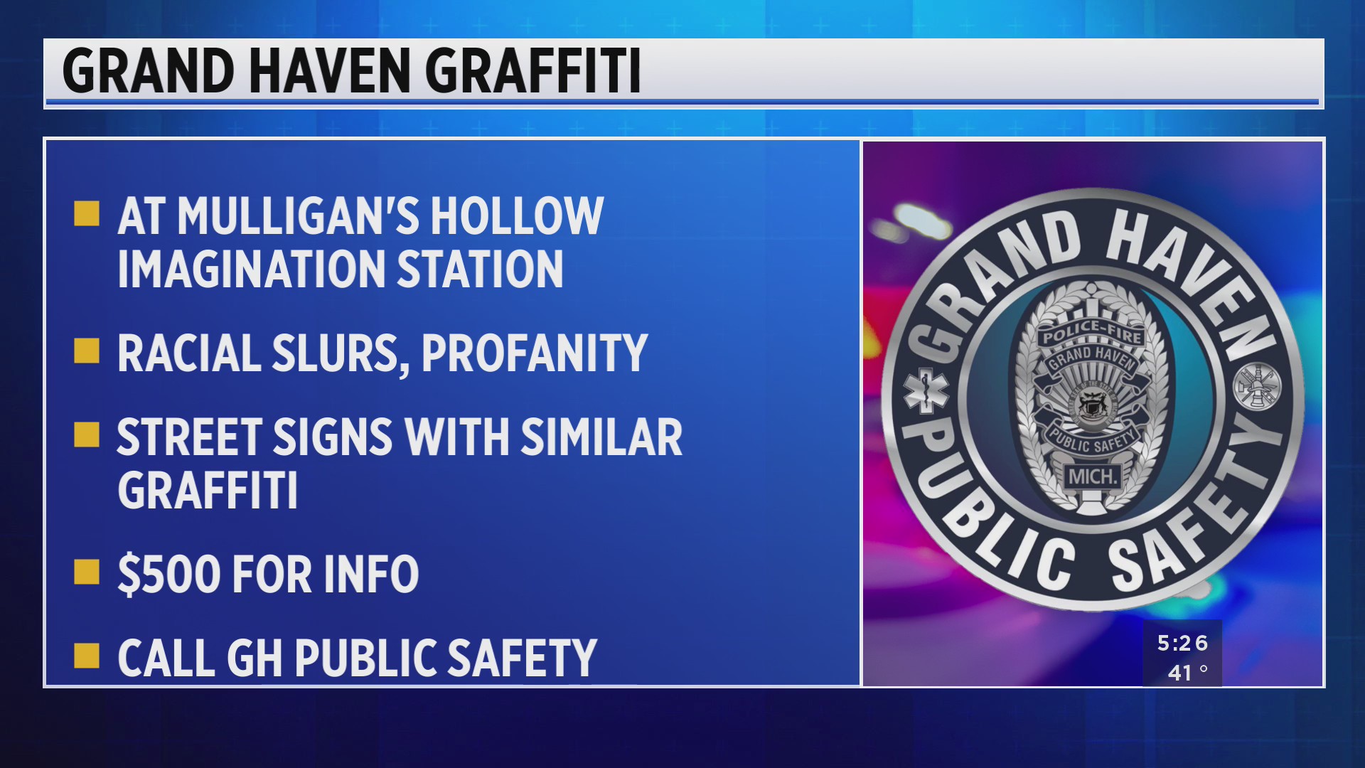 Reward offered for info on Grand Haven playground graffiti – WOODTV.com