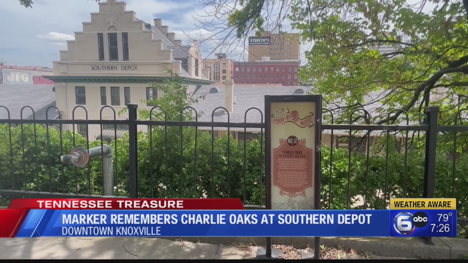Tennessee Treasure: Charlie Oaks Marker at the Southern Deop – WATE 6 ...