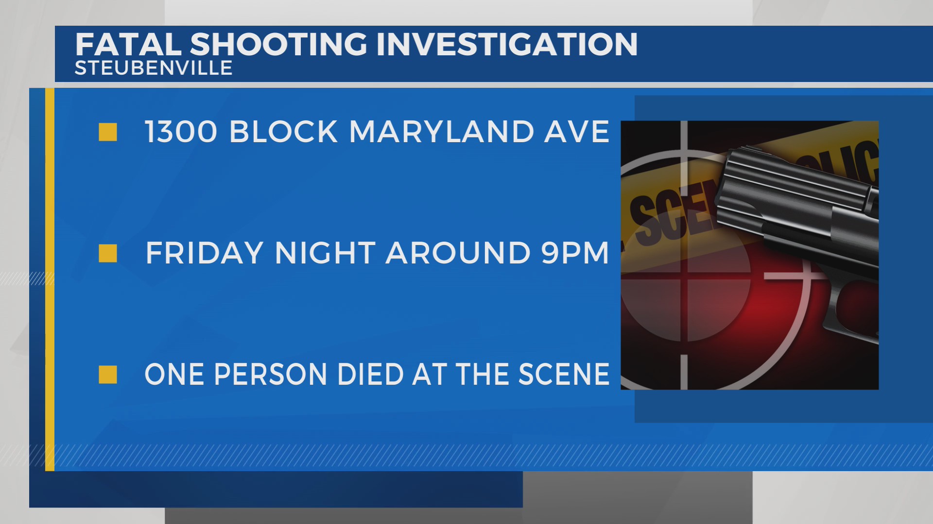 One person dead in Steubenville shooting – WTRF