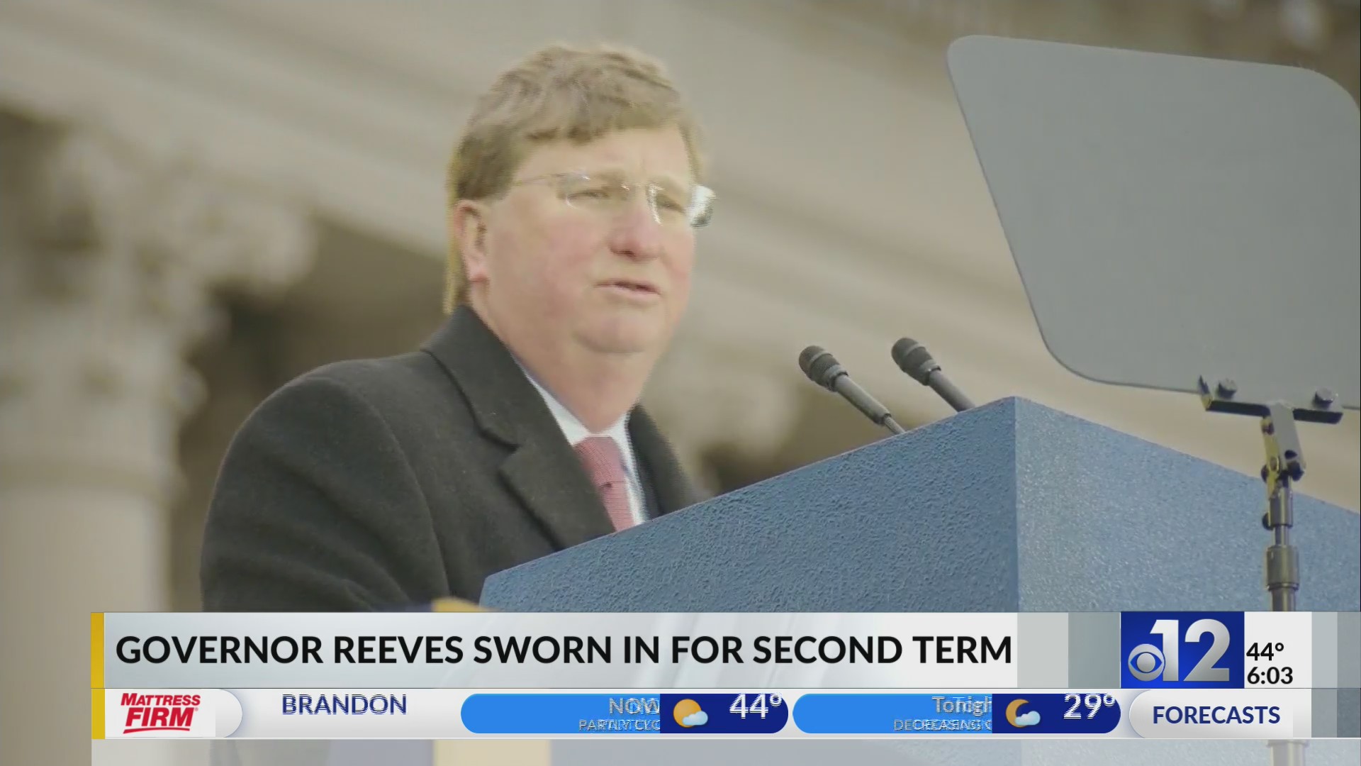 Tate Reeves inaugurated for second term as Mississippi’s governor – WJTV