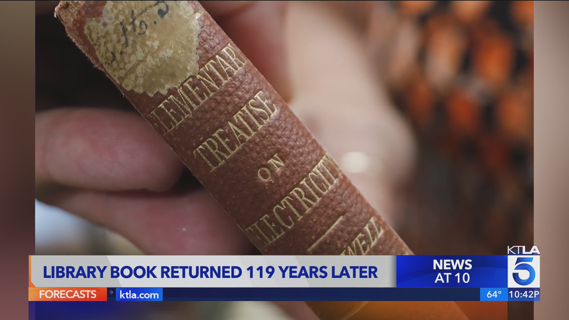 Extremely overdue book returned to library 119 years later – KTLA