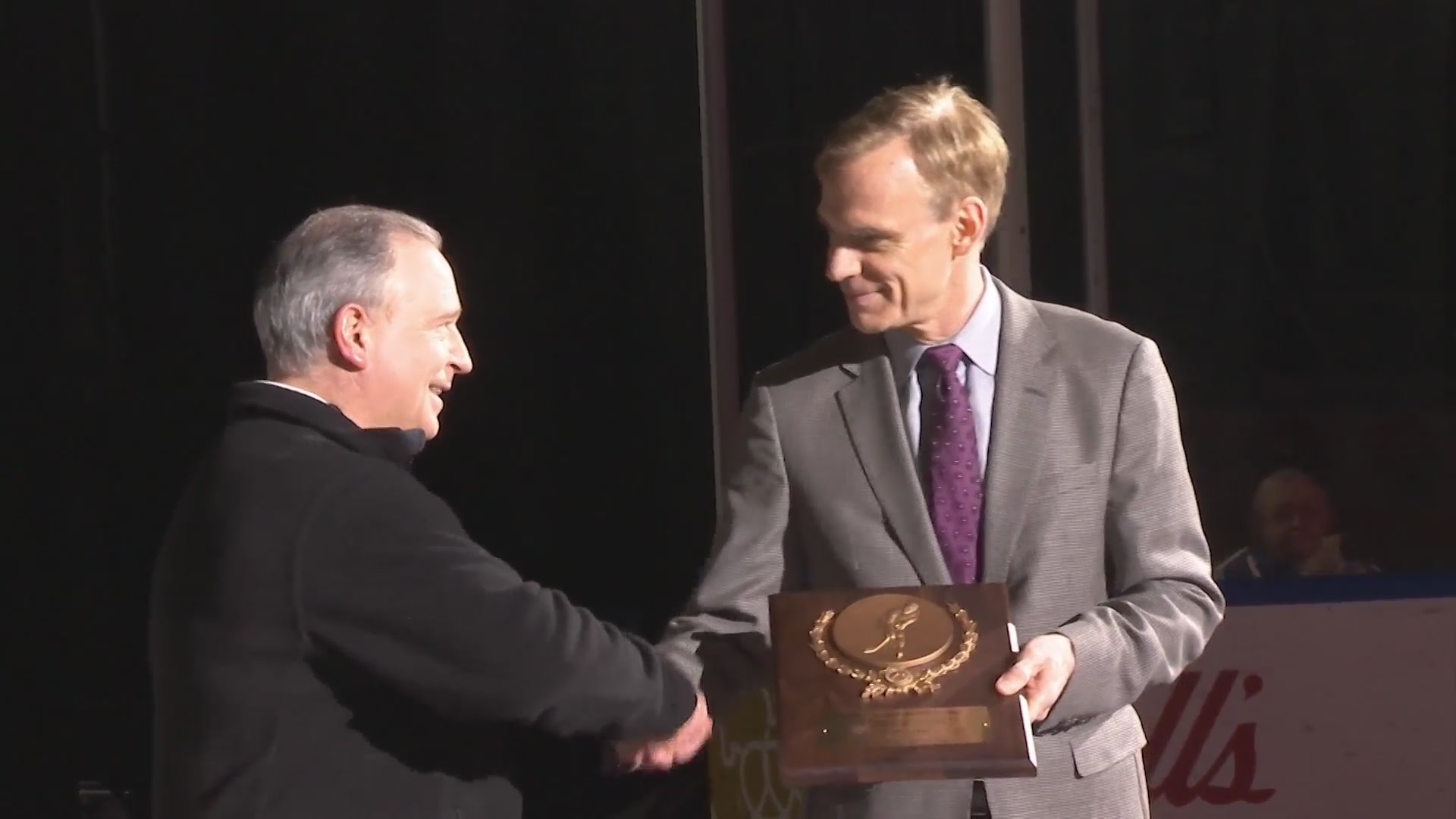 AHL president presents Scott Leber with the James H. Ellery Memorial ...