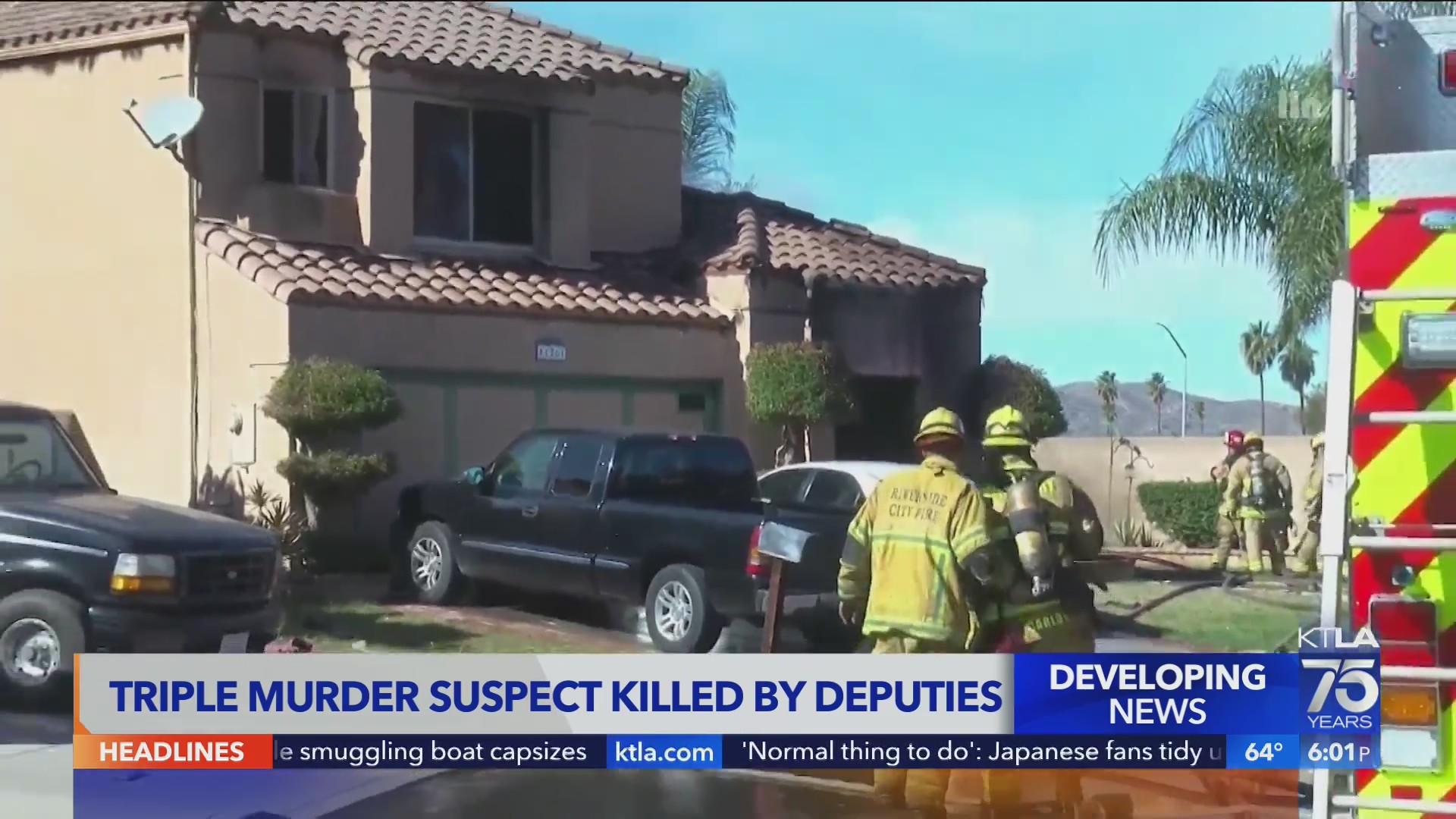 Suspect in Riverside triple homicide, house fire killed by deputies in ...