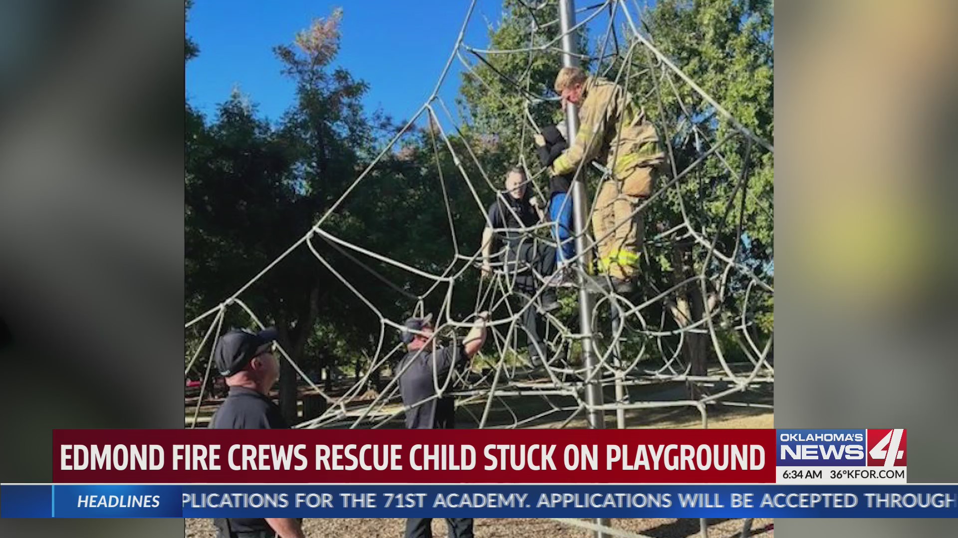 Edmond firefighters rescue child stuck on playground – KFOR.com Oklahoma City