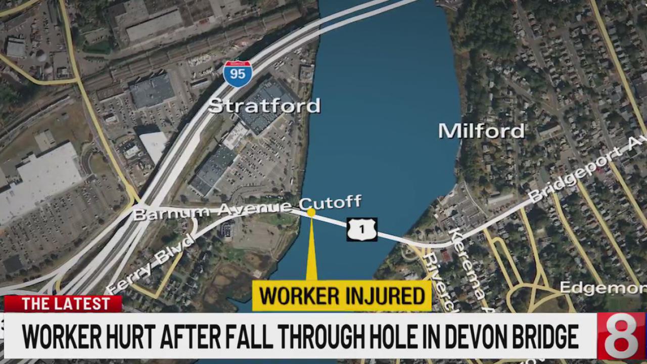 Worker hurt after fall through hole in Devon Bridge in Stratford – WTNH.com