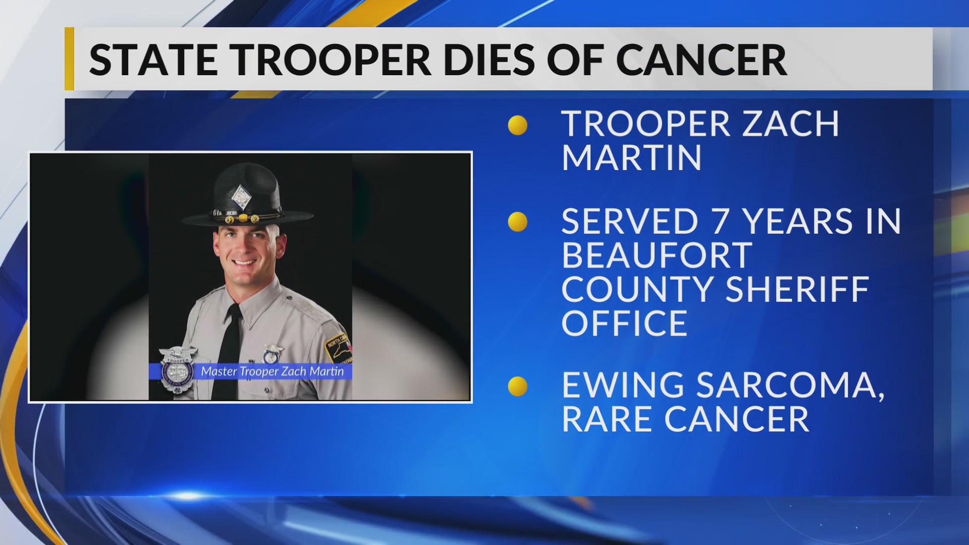 NC trooper Zach Martin passes away after cancer battle – WNCT