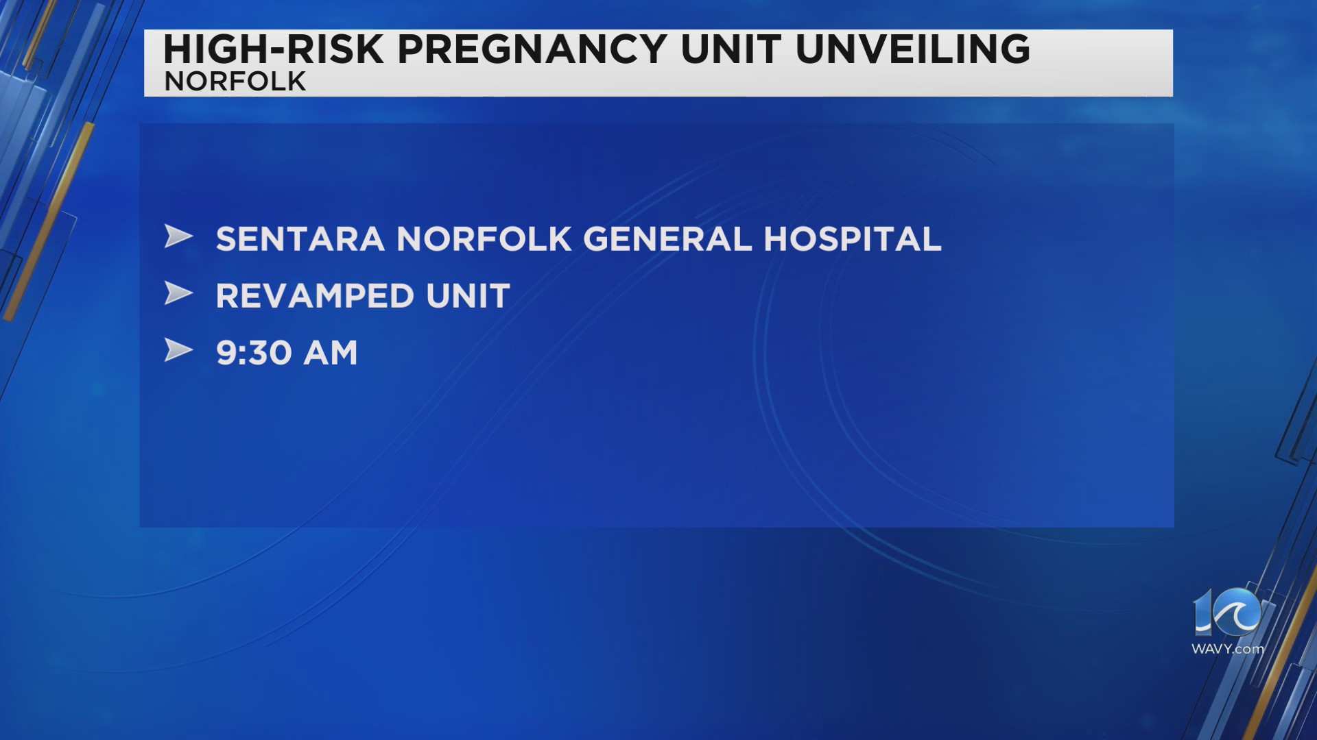 Revamped unit for high-risk pregnancies in Norfolk – WAVY.com