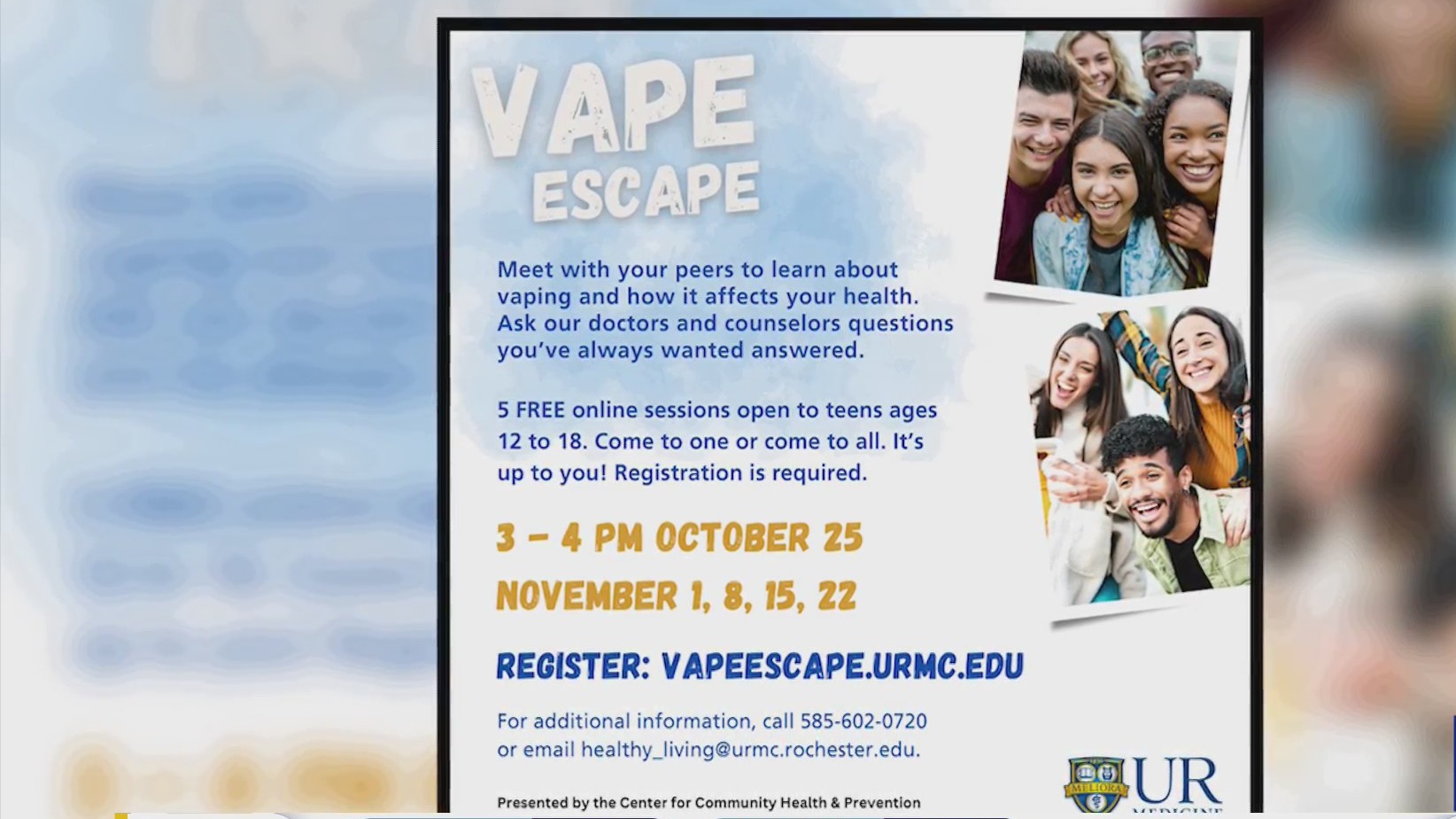 ‘Vape Escape’ program for local teens – RochesterFirst