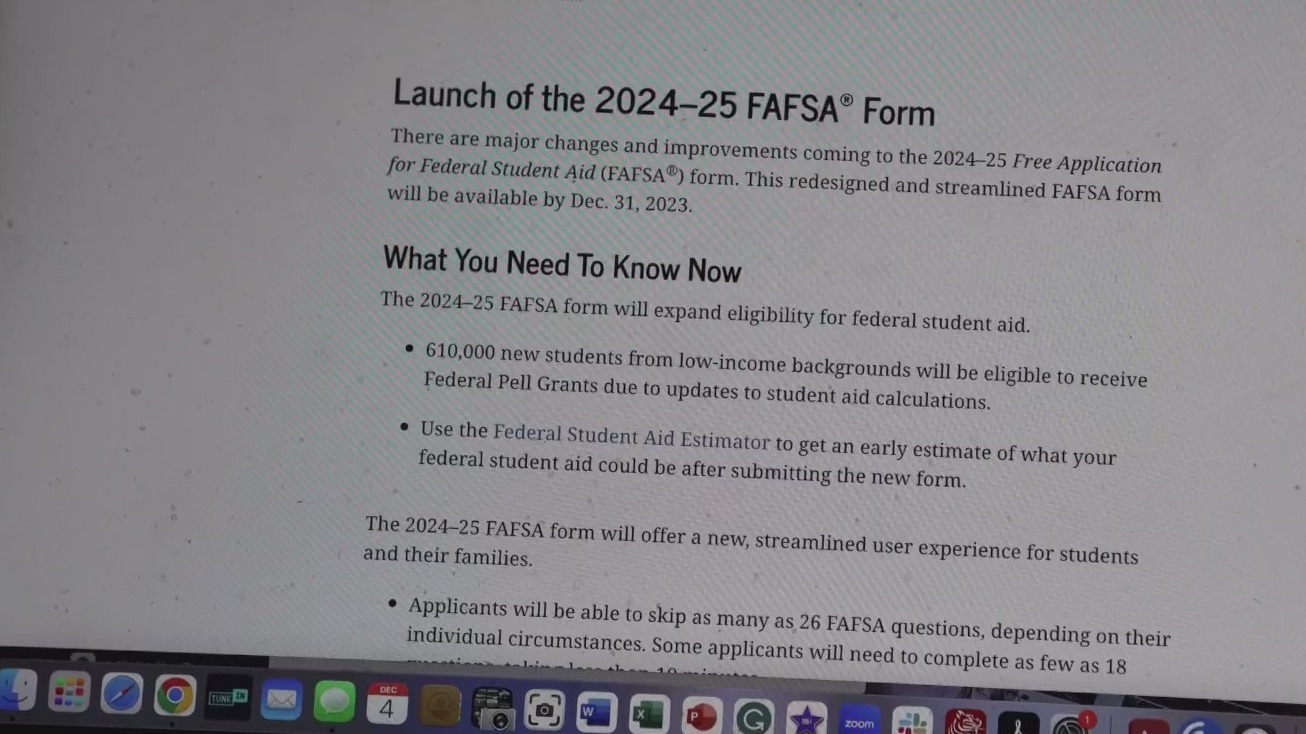 FAFSA applications getting simplified for the 2024-25 academic year ...