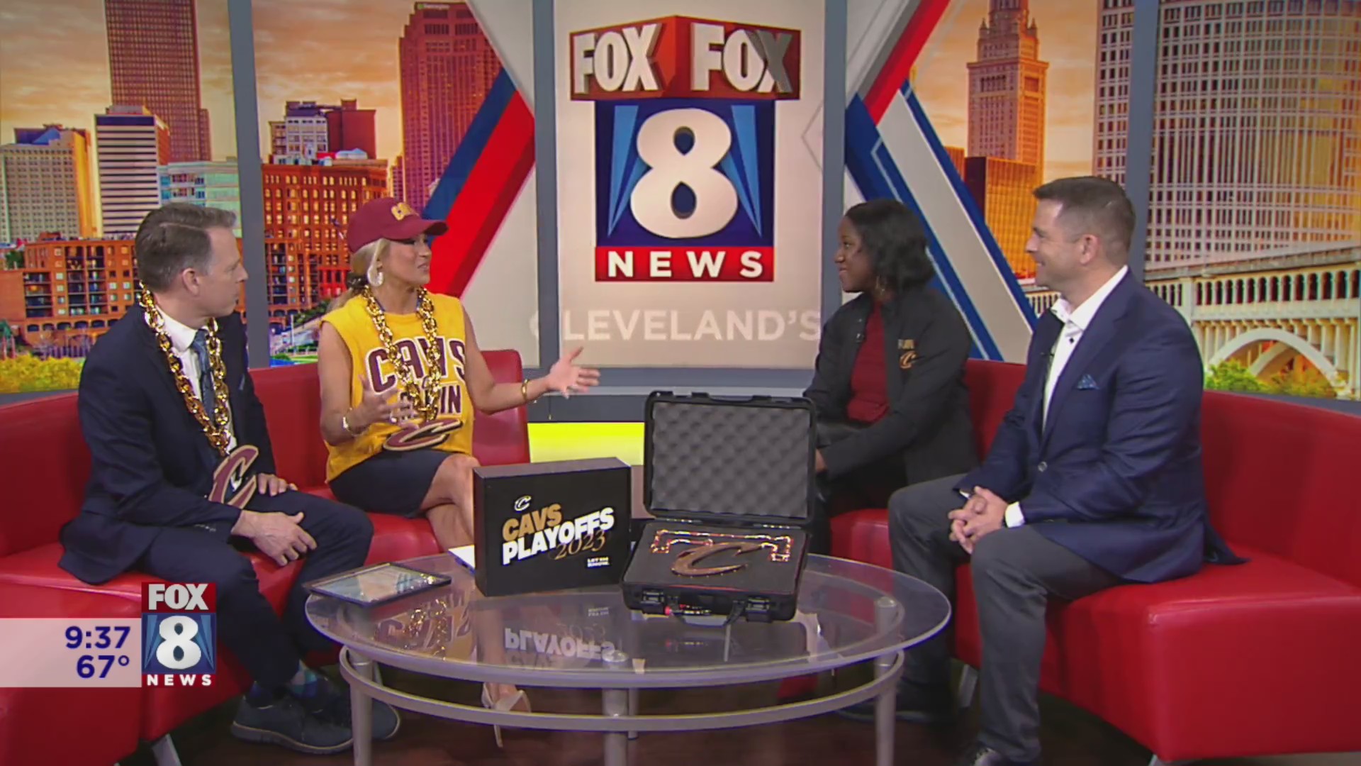 Cavs Junkyard Dog Chain visits Fox 8 studio (under heavy security ...