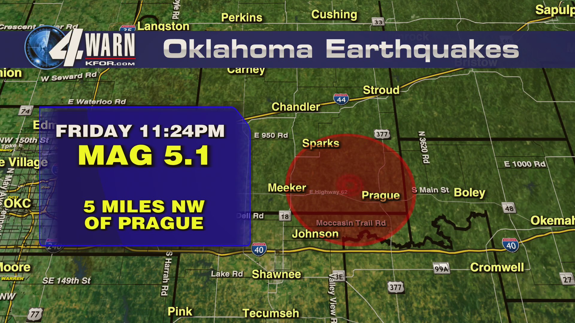 Mag 5.1 earthquake near Prague – KFOR.com Oklahoma City
