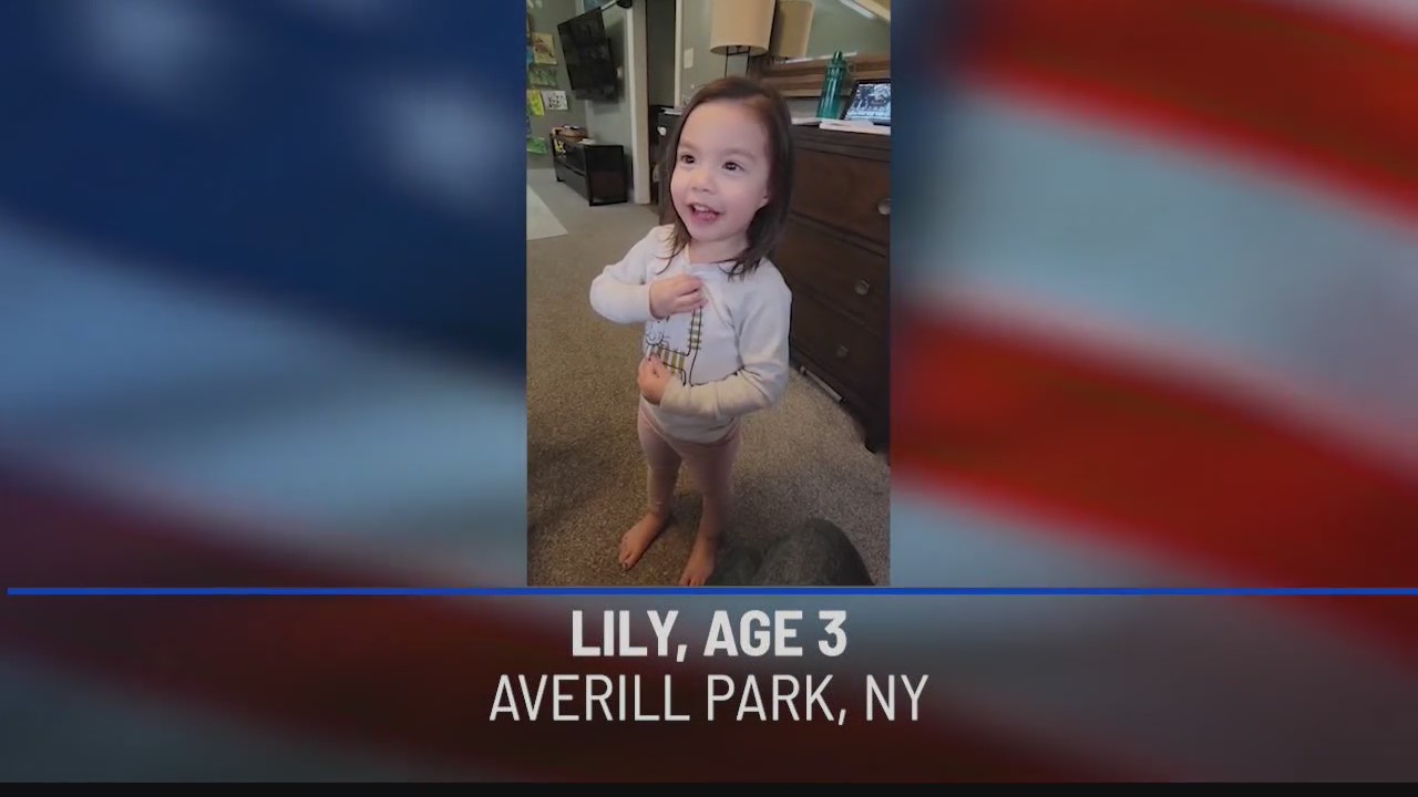 Lily from Averill Park gives us our daily Pledge of Allegiance ...