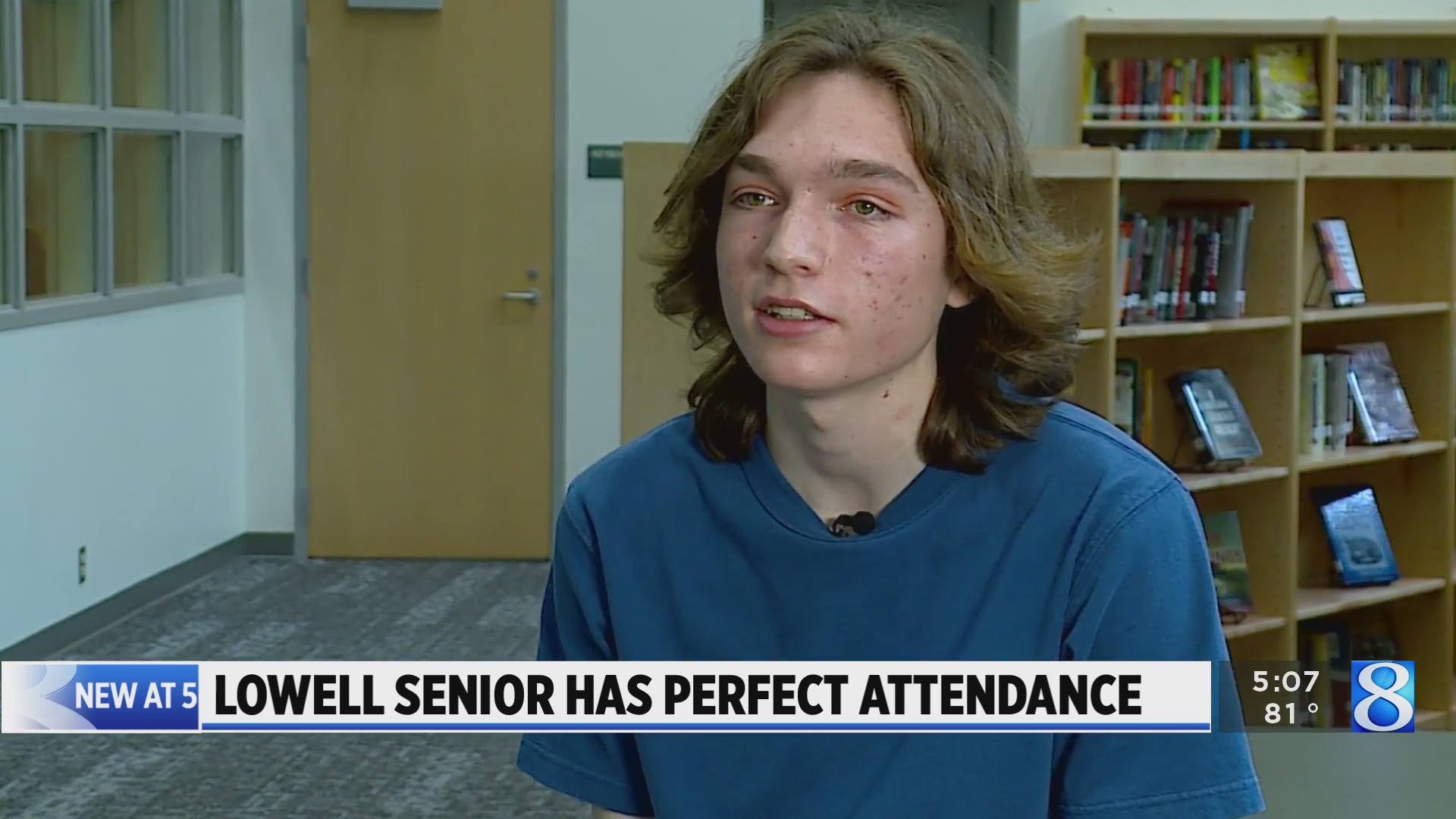 Lowell senior achieves perfect attendance since young fives – WOODTV.com