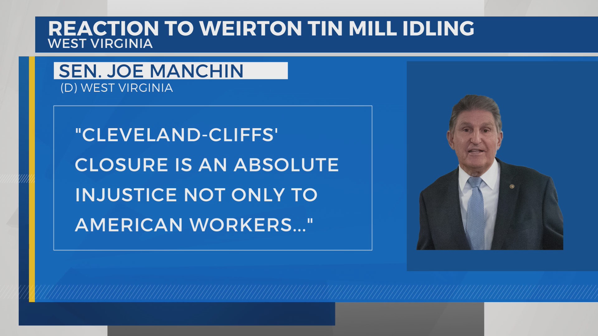 Manchin, Mooney call Weirton Tin Mill idling an “absolute injustice ...