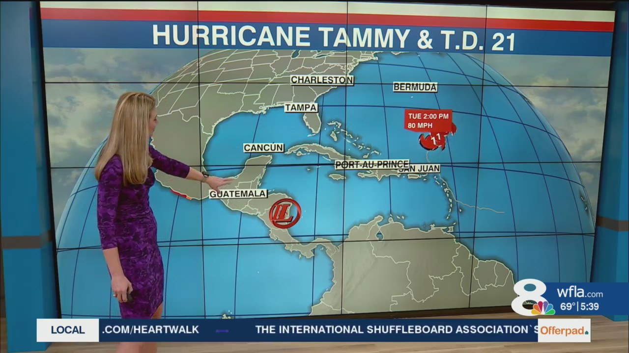 NHC tracking Hurricane Tammy, Tropical Depression 21 – WFLA