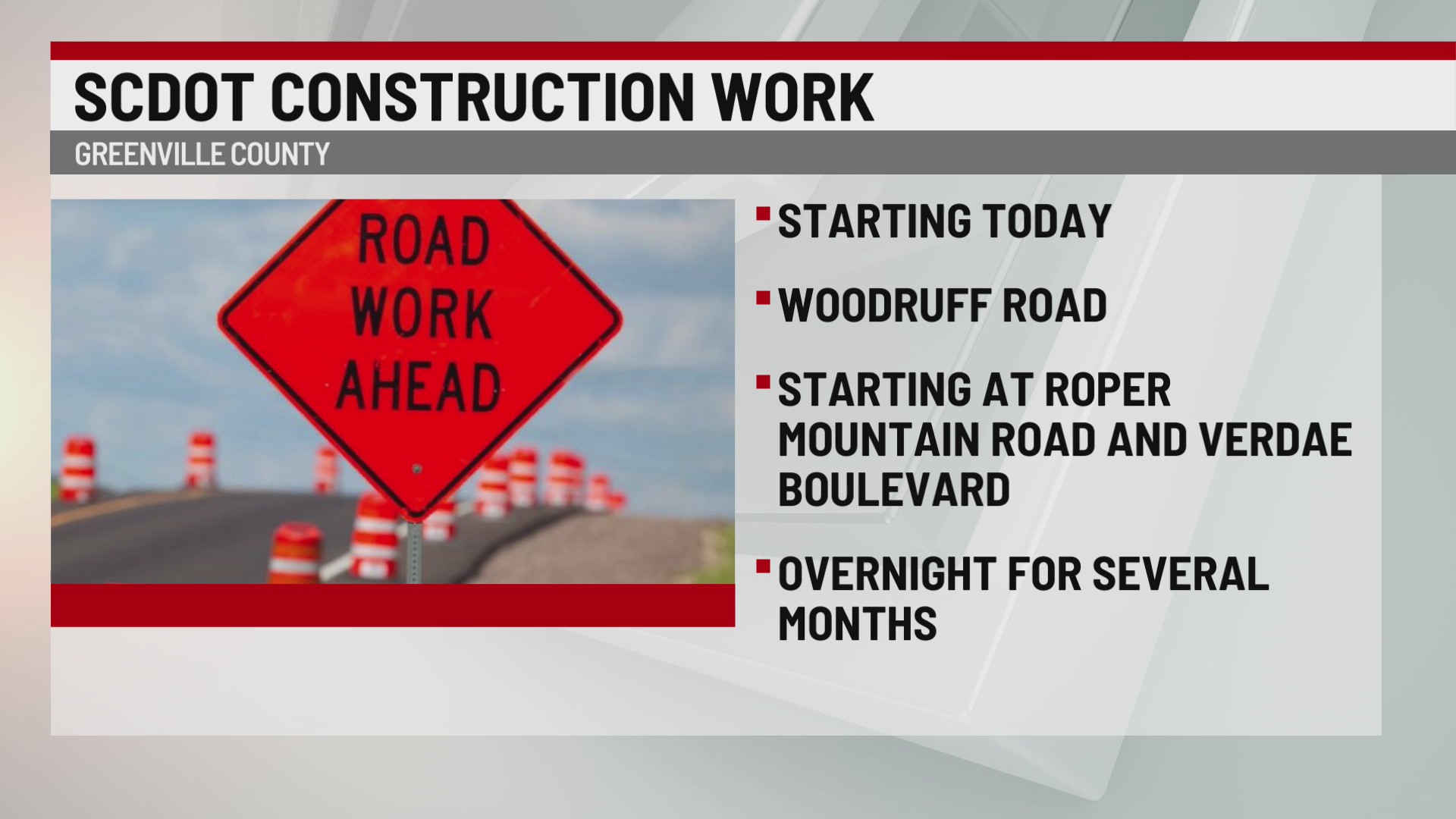 Road work to begin on Woodruff Road in Greenville Co. – WSPA 7NEWS