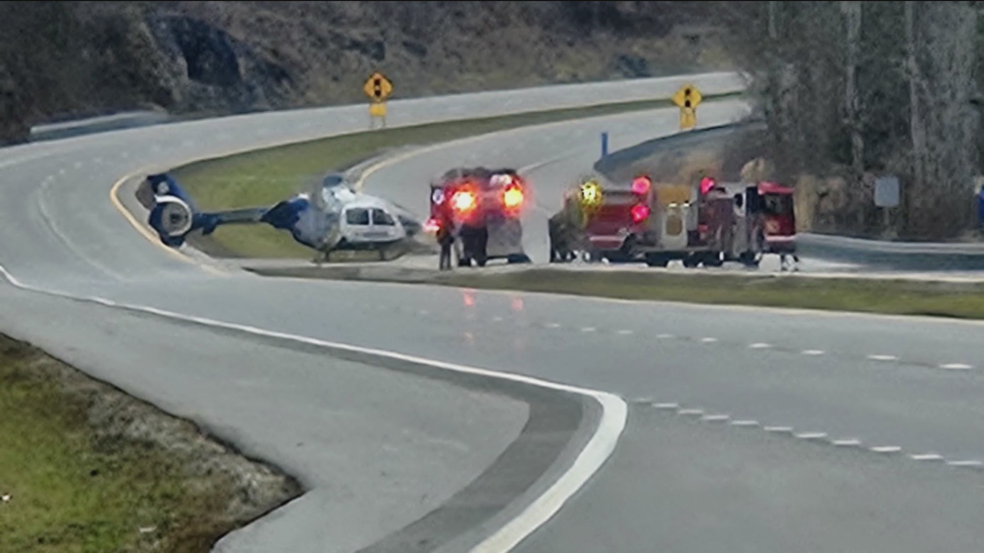 Northbound lanes of Corridor G open after helicopter lands for medical ...