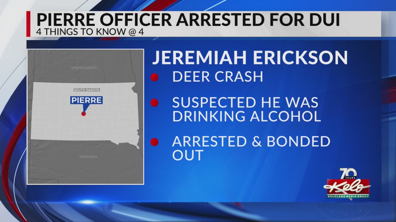 Pierre police officer arrested for DUI – KELOLAND.com