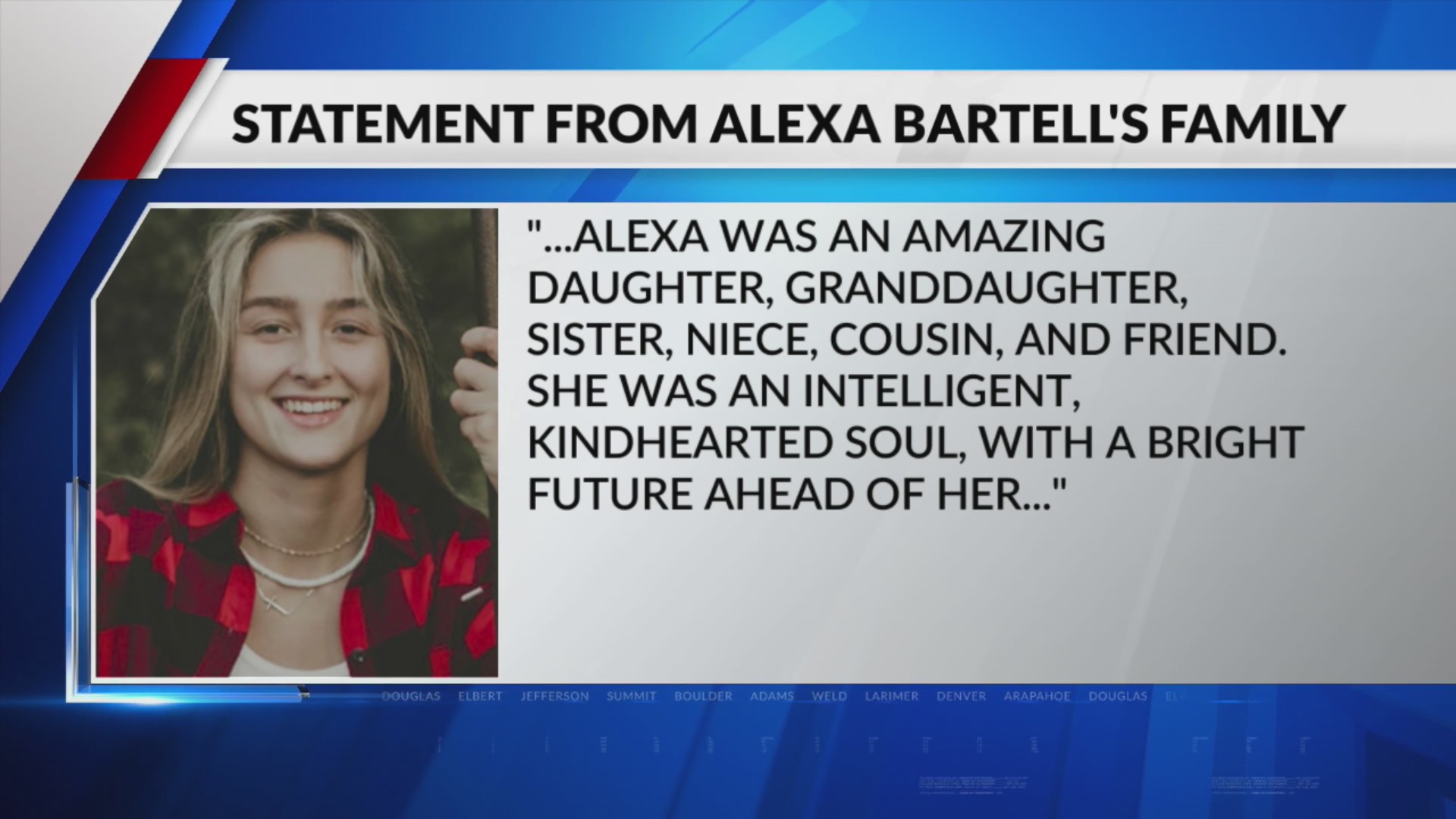 Alexa Bartell’s family makes statement – FOX31 Denver