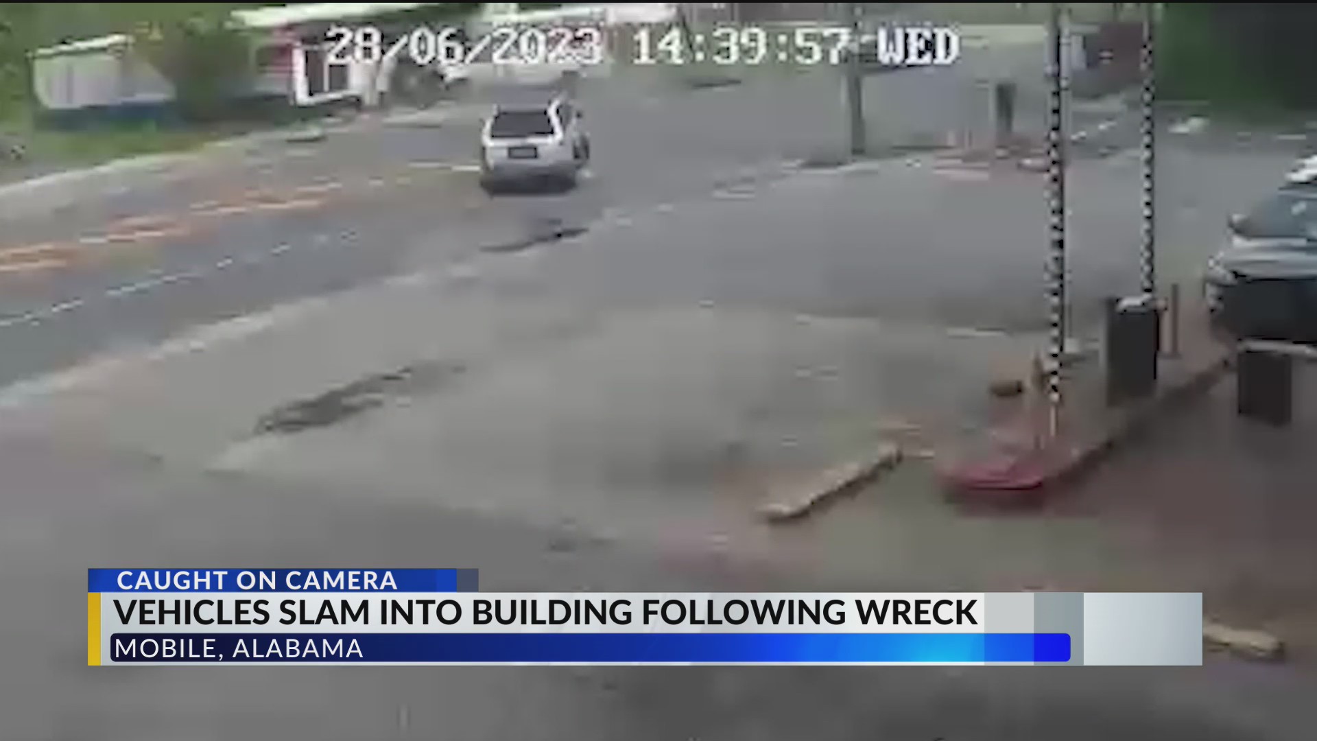 CAUGHT ON CAMERA: 3 vehicle crash results in vehicle going into ...