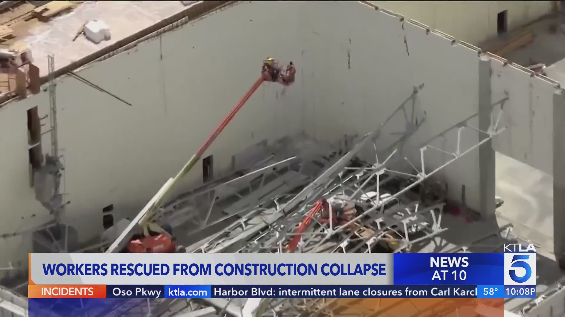 Workers rescued from construction site collapse in Glendale – KTLA