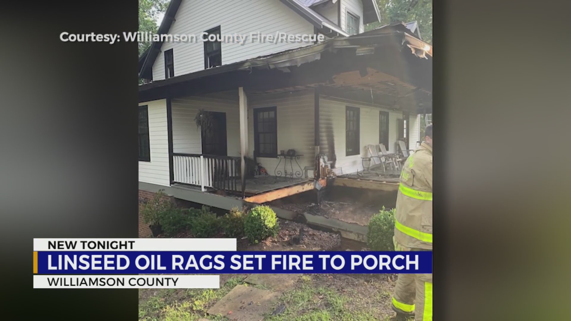 Linseed oil rags set fire to Williamson County porch – WKRN News 2