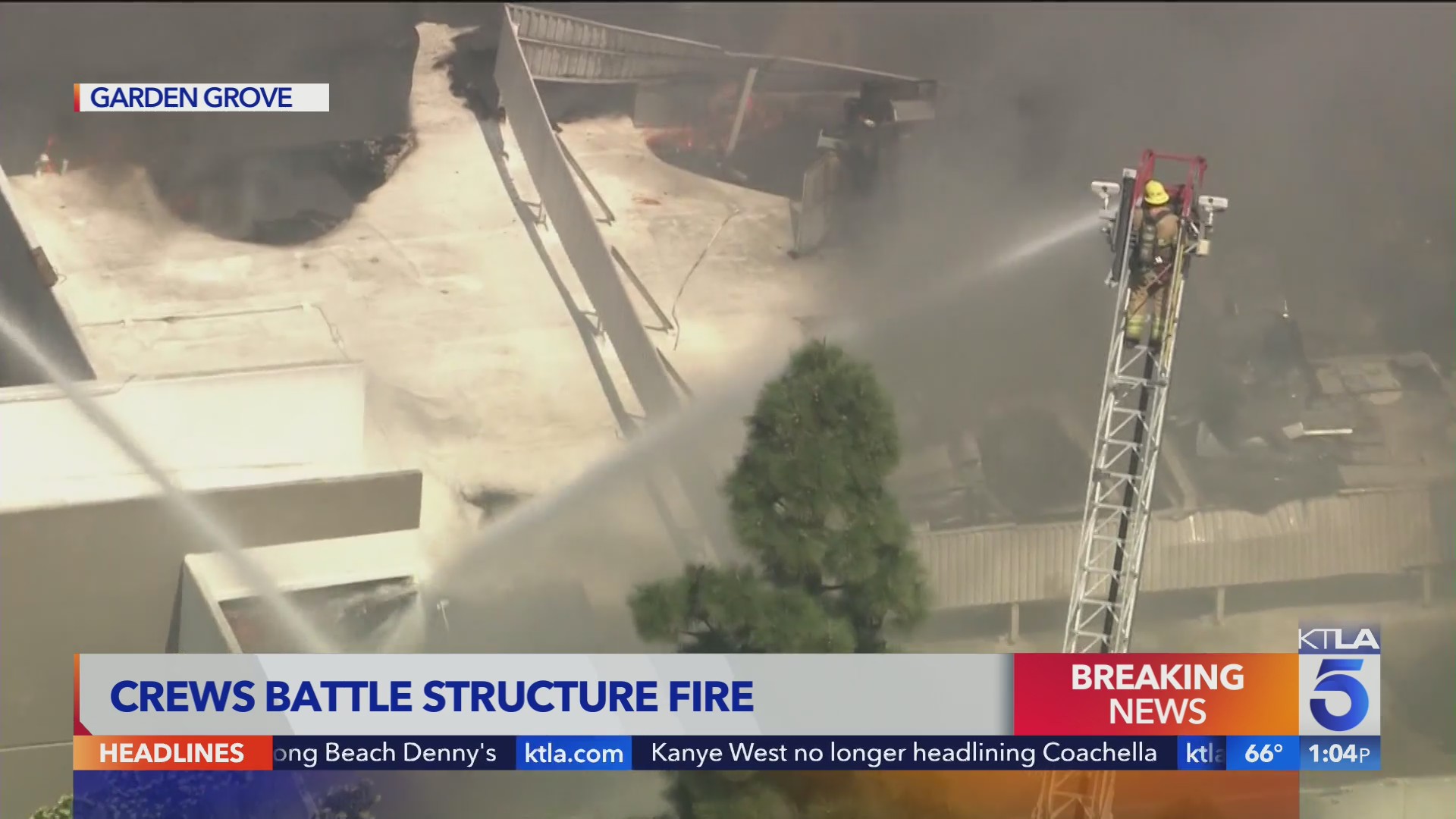 Crews battle fire at vacant building in Garden Grove – KTLA